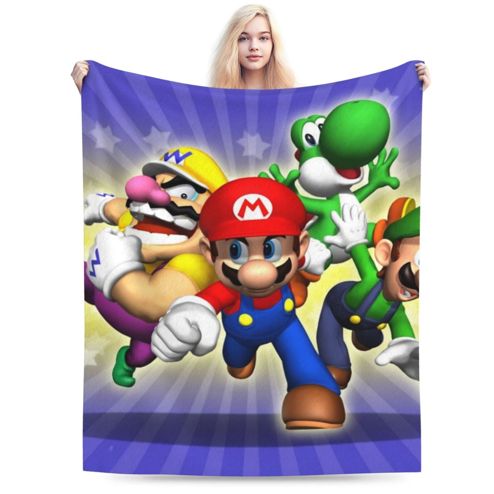 Super Mario Blanket, Cartoon Throw Blankets, Cozy Flannel Blankets For ...