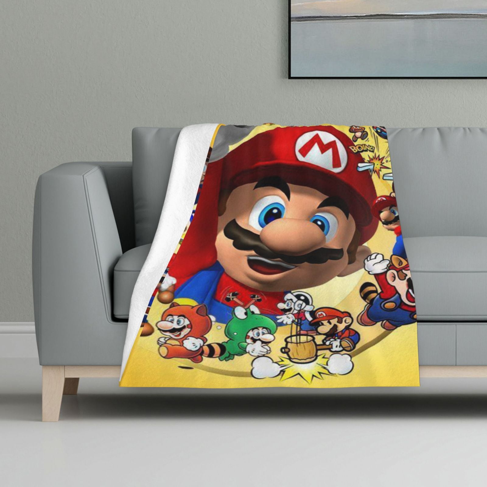 Super Mario Blanket Cozy Ultra-Soft Micro Fleece Throw Blanket Sofa ...