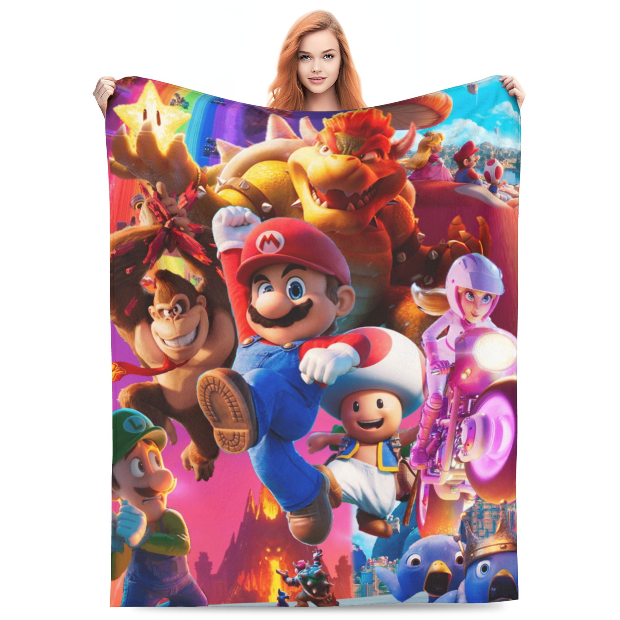 Super Mario Blanket Lightweight Throw Blanket Flannel Fleece Microfiber ...