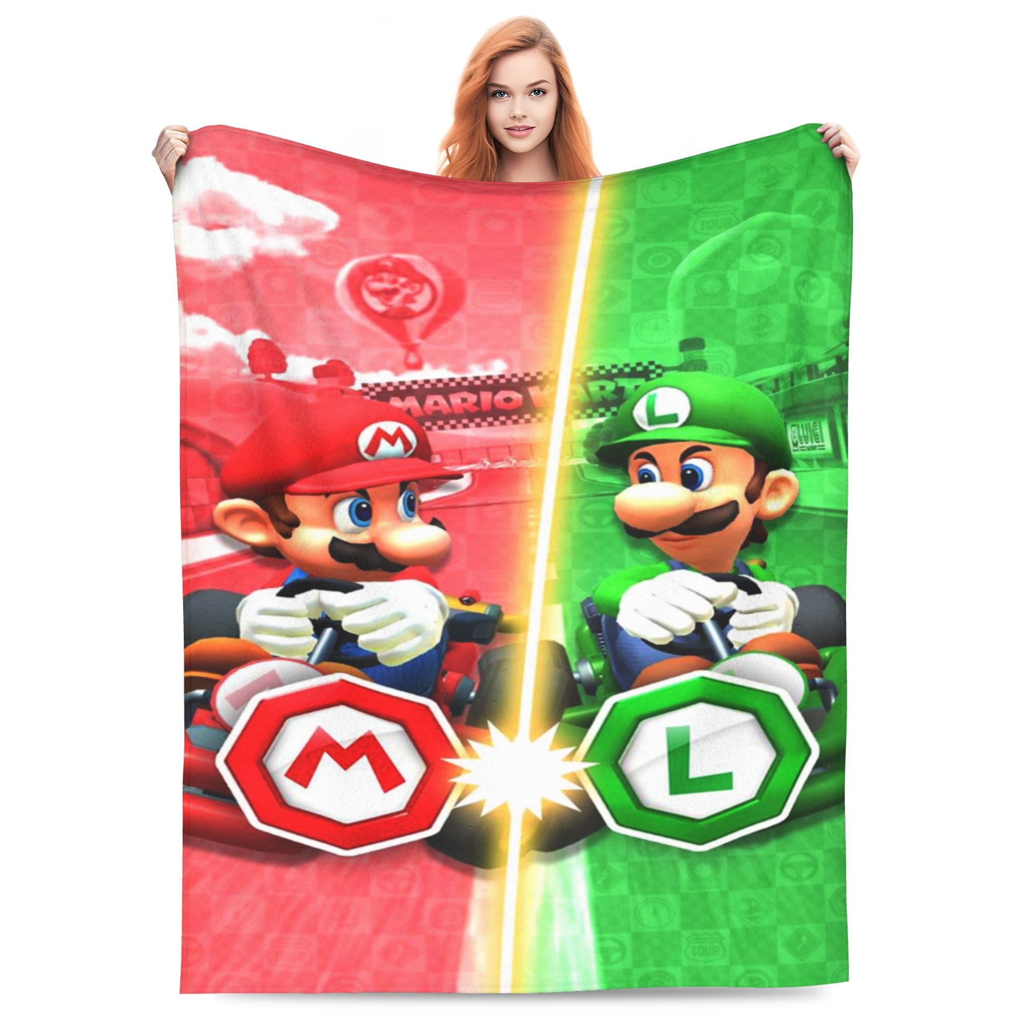 Super Mario Blanket Lightweight Throw Blanket Flannel Fleece Microfiber ...