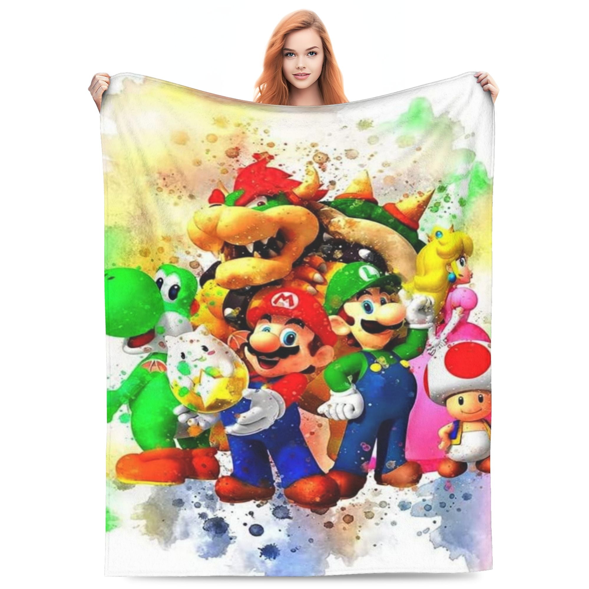 Super Mario Blanket Lightweight Throw Blanket Flannel Fleece Microfiber ...