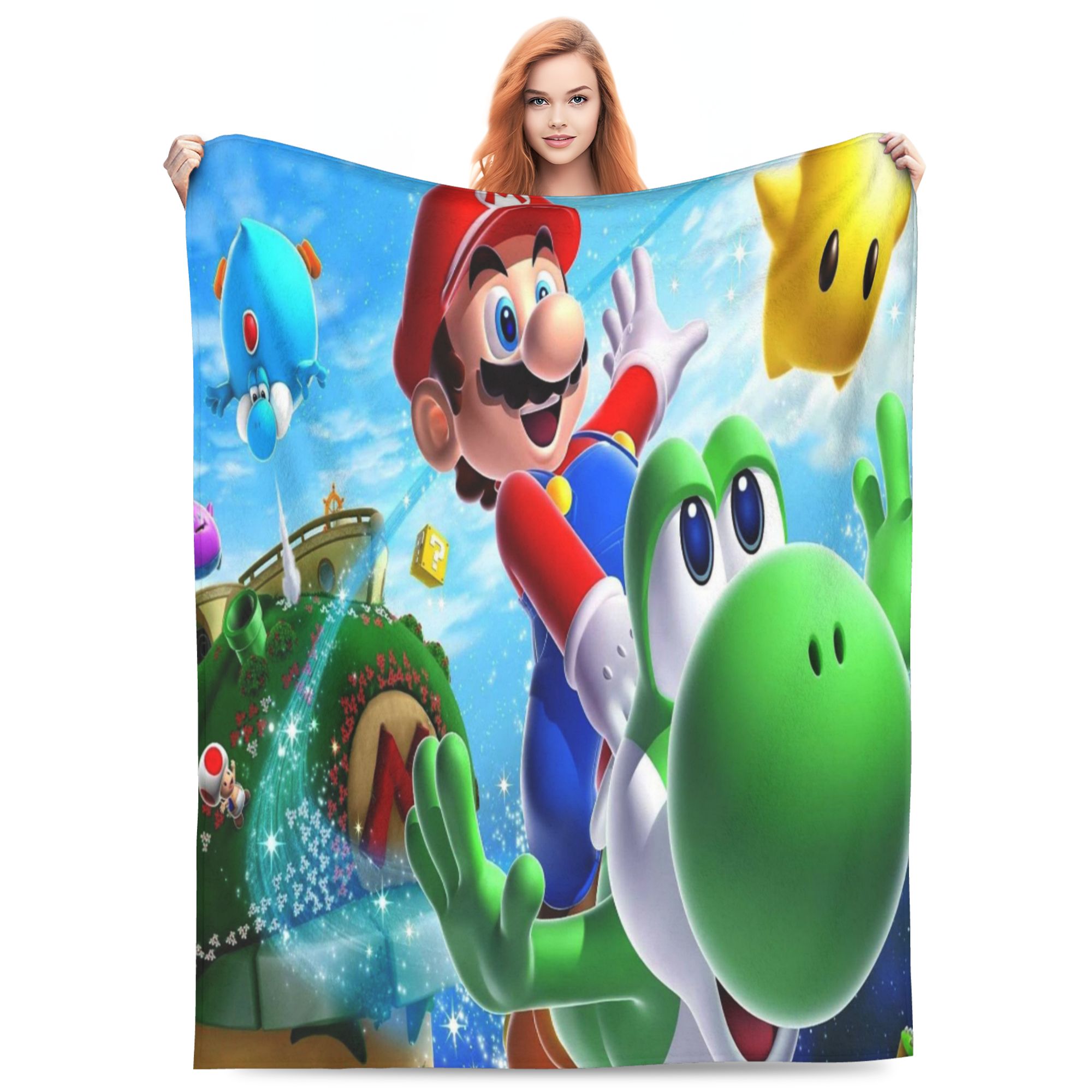 Super Mario Blanket Lightweight Throw Blanket Flannel Fleece Microfiber ...