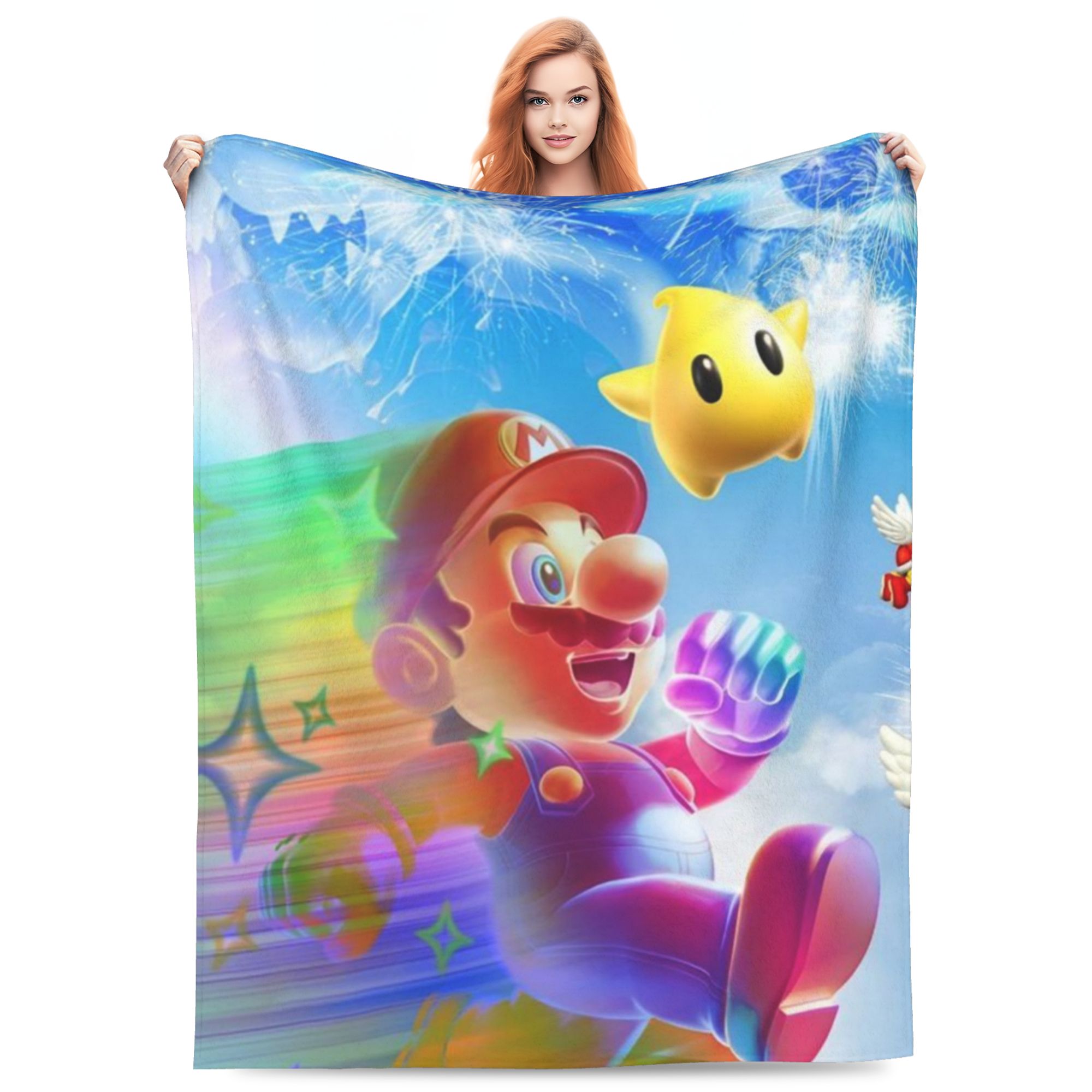 Super Mario Blanket Lightweight Throw Blanket Flannel Fleece Microfiber ...