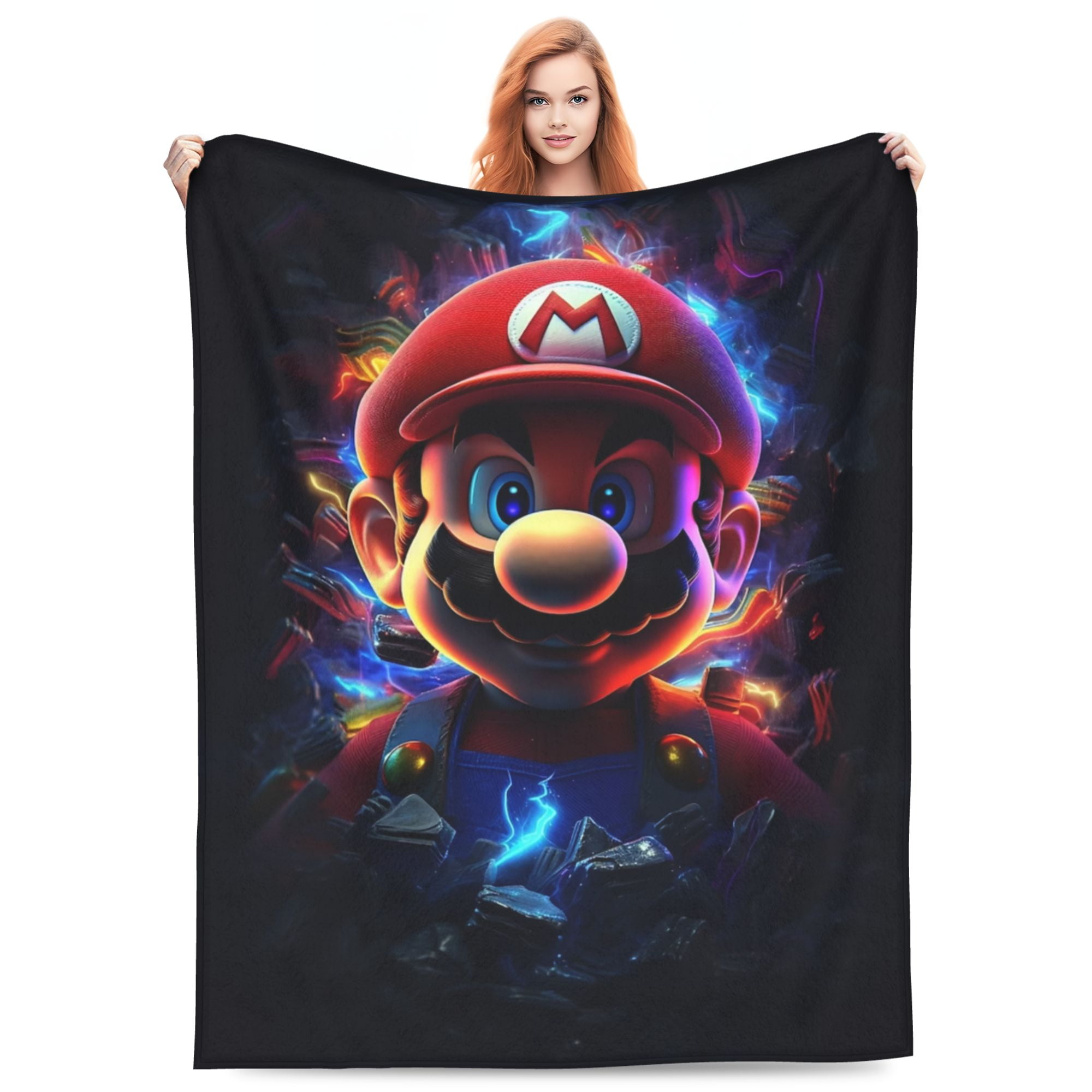 Super Mario Blanket Lightweight Throw Blanket Flannel Fleece Microfiber ...