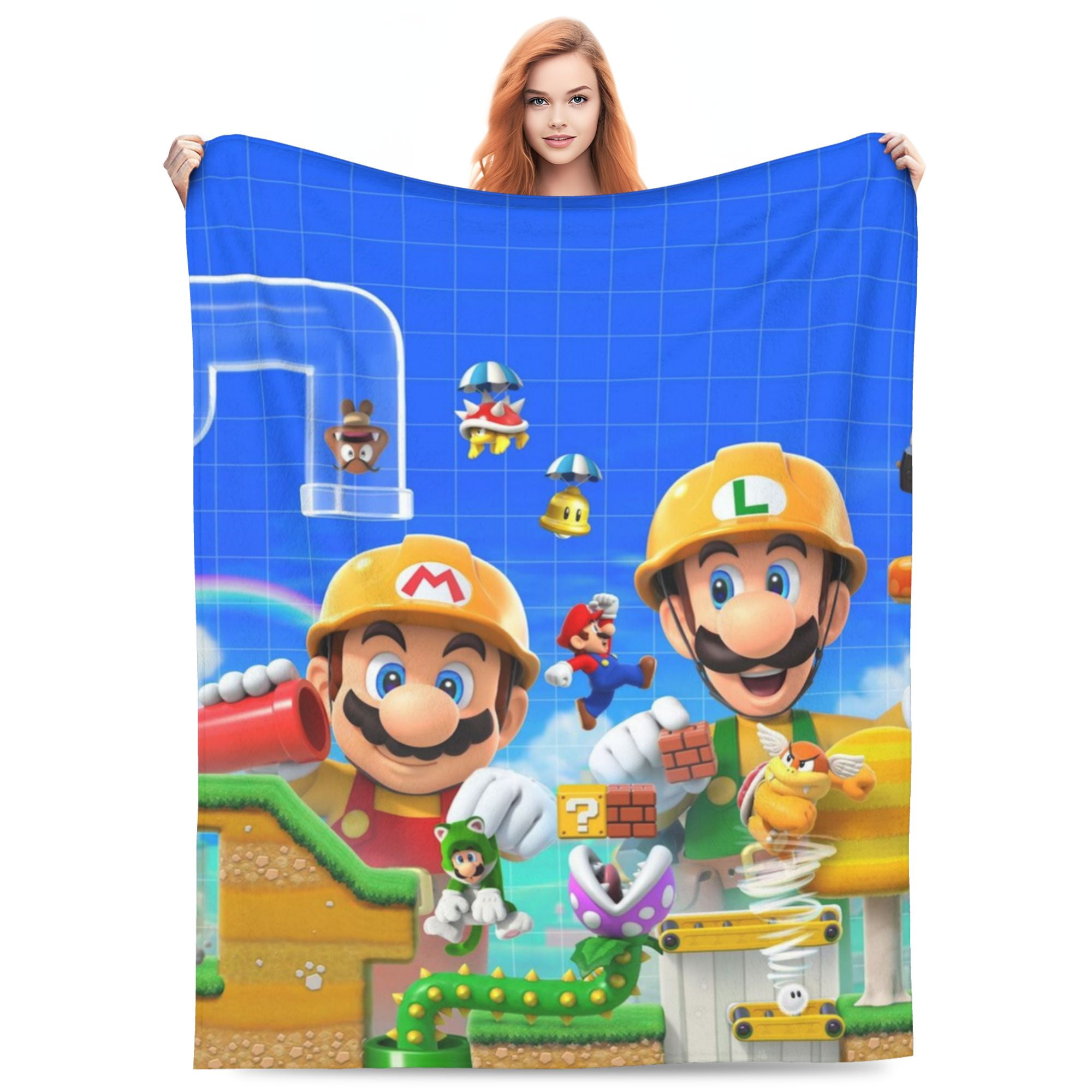 Super Mario Blanket Lightweight Throw Blanket Flannel Fleece Microfiber ...