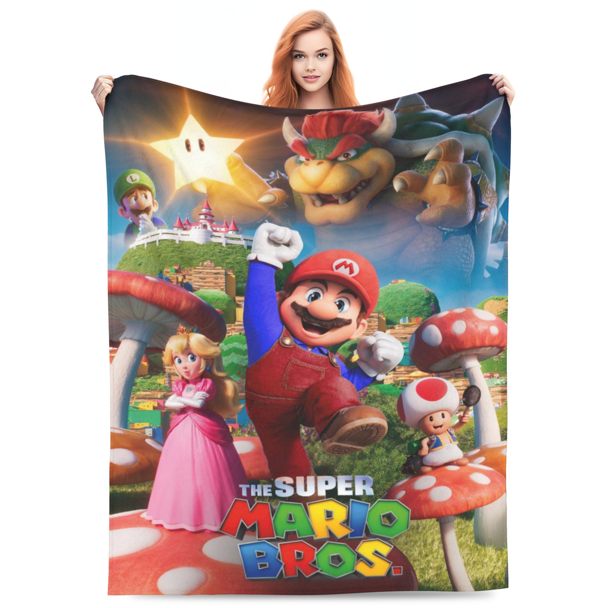 Super Mario Blanket Lightweight Throw Blanket Flannel Fleece Microfiber ...