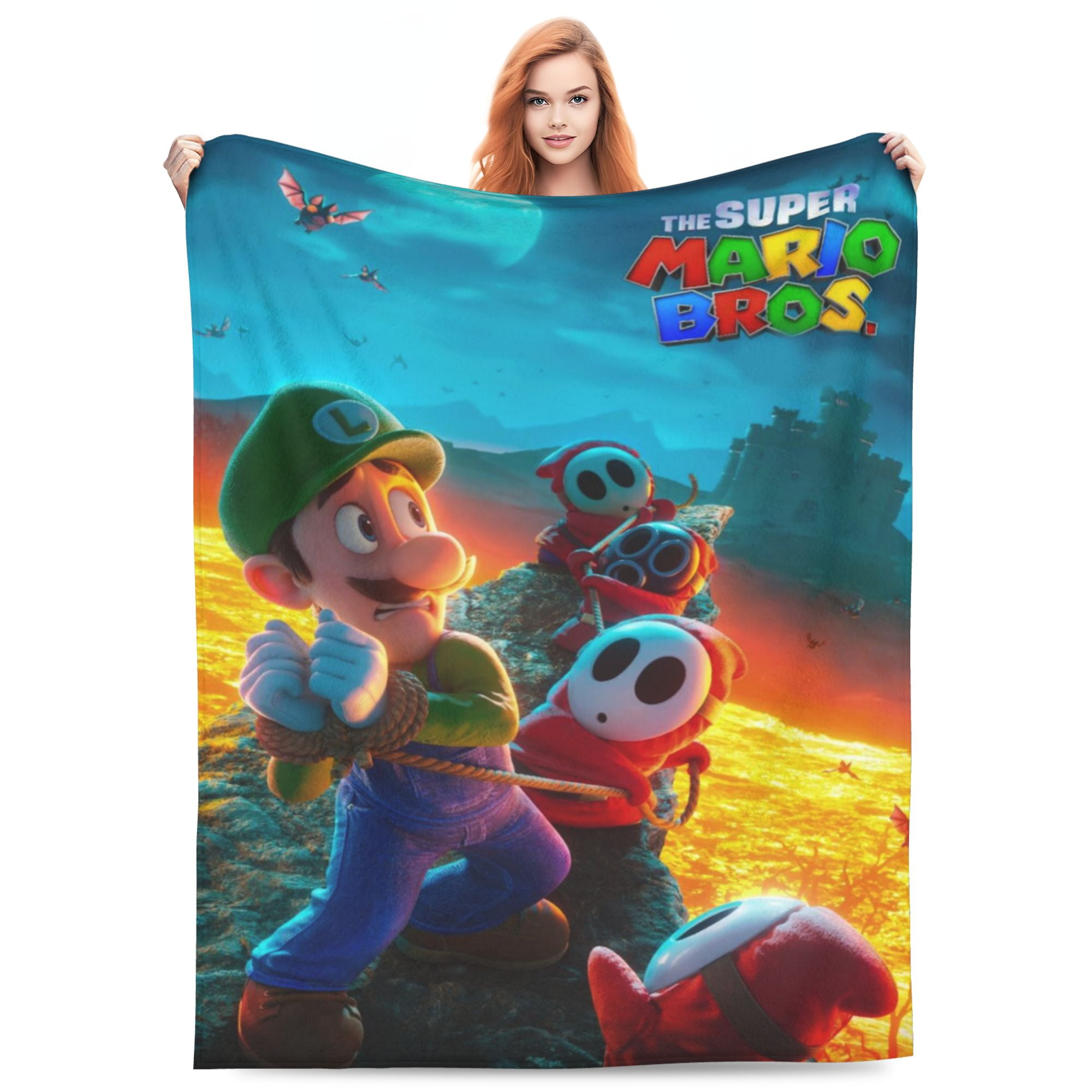 Super Mario Blanket Lightweight Throw Blanket Flannel Fleece Microfiber ...