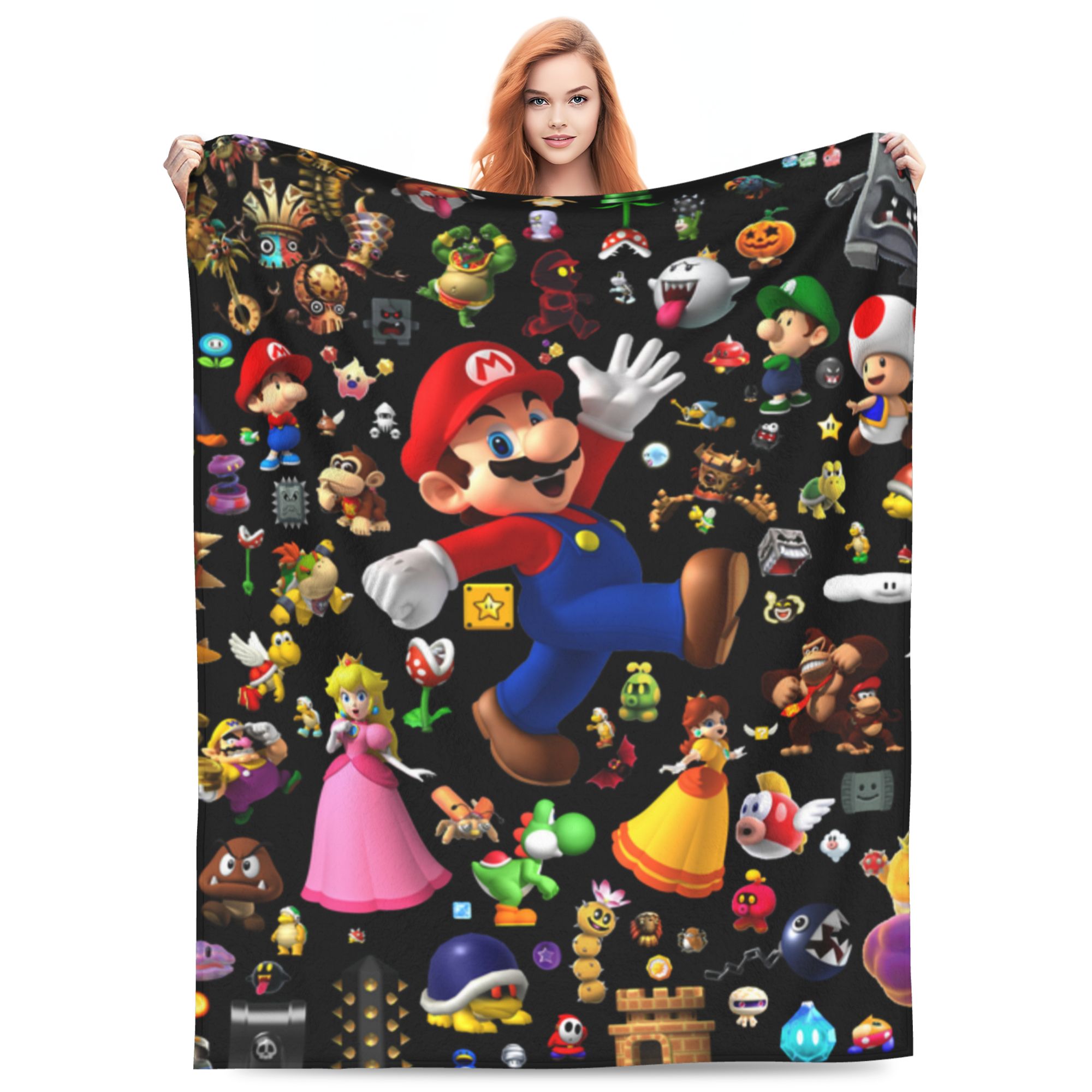 Super Mario Blanket Lightweight Throw Blanket Flannel Fleece Microfiber ...