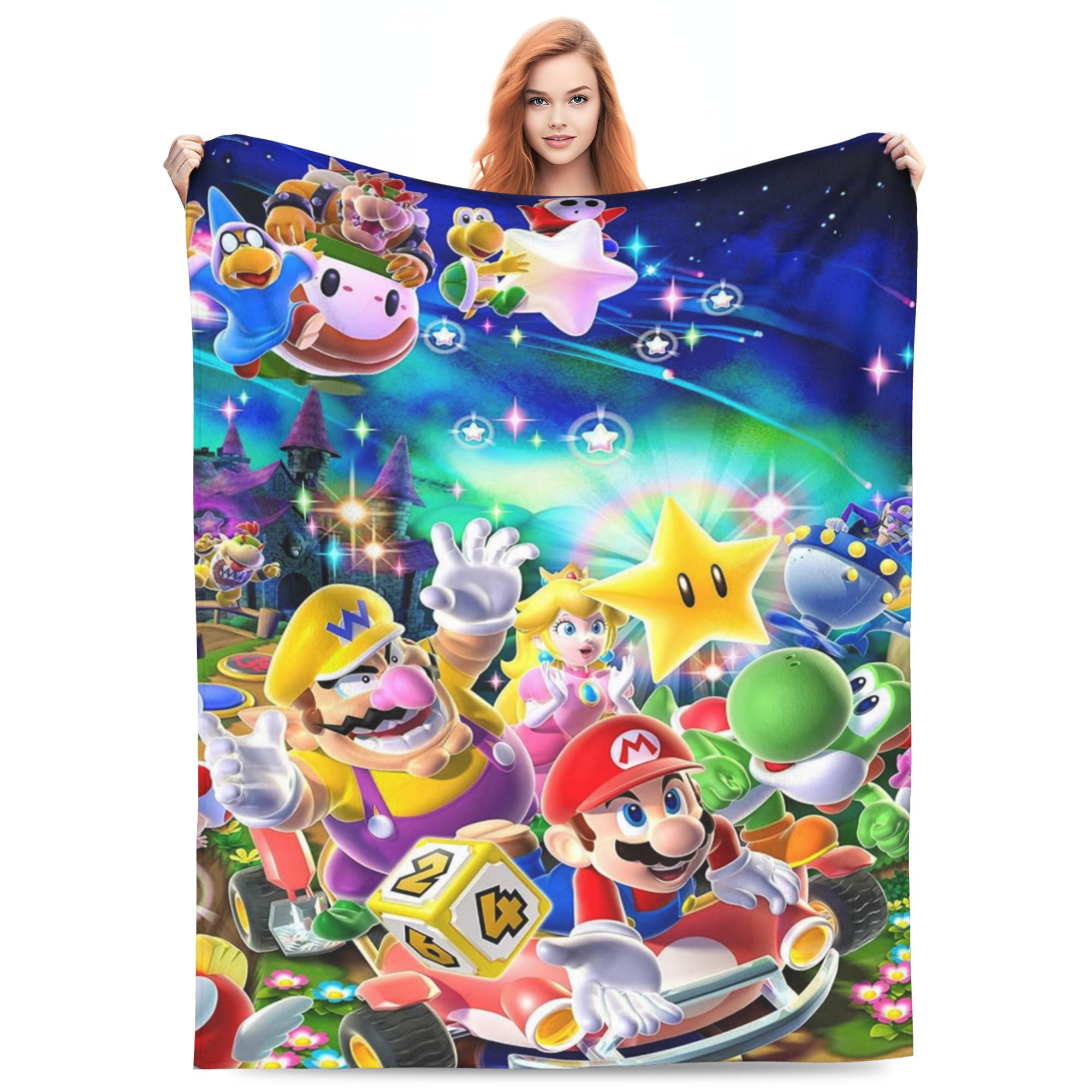 Super Mario Blanket Lightweight Throw Blanket Flannel Fleece Microfiber ...