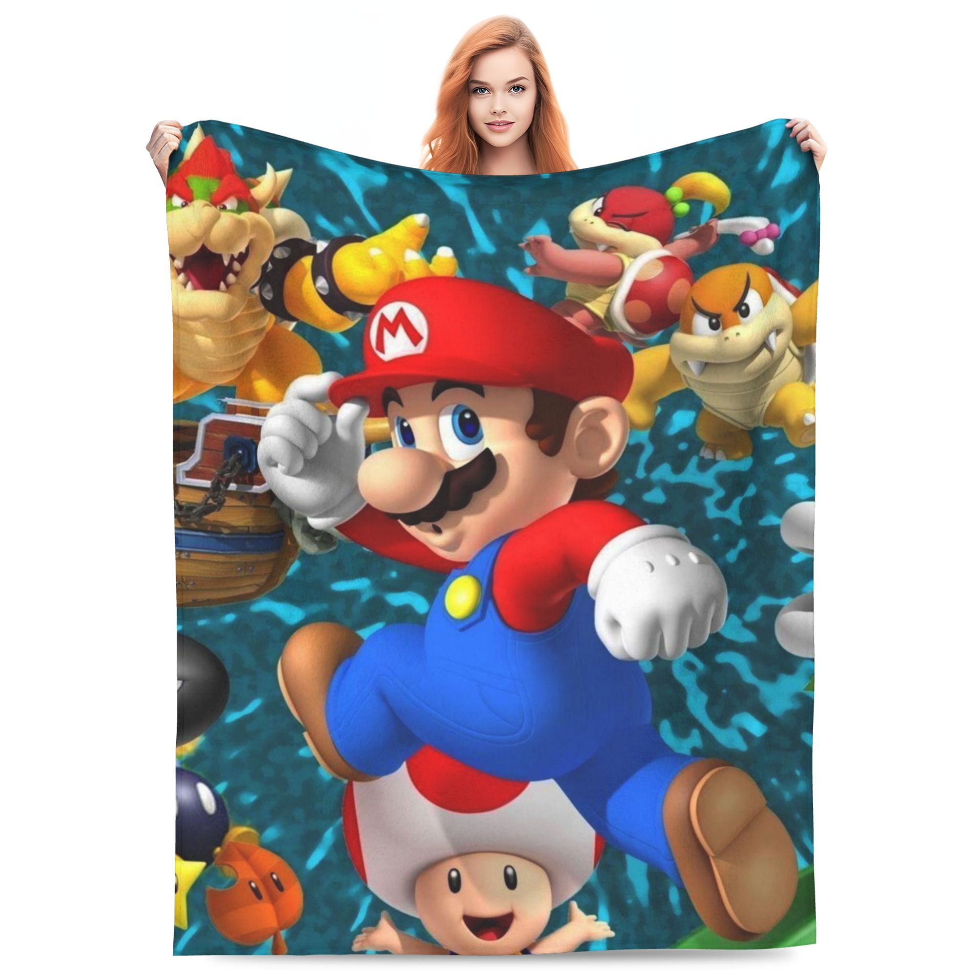 Super Mario Blanket Lightweight Throw Blanket Flannel Fleece Microfiber ...