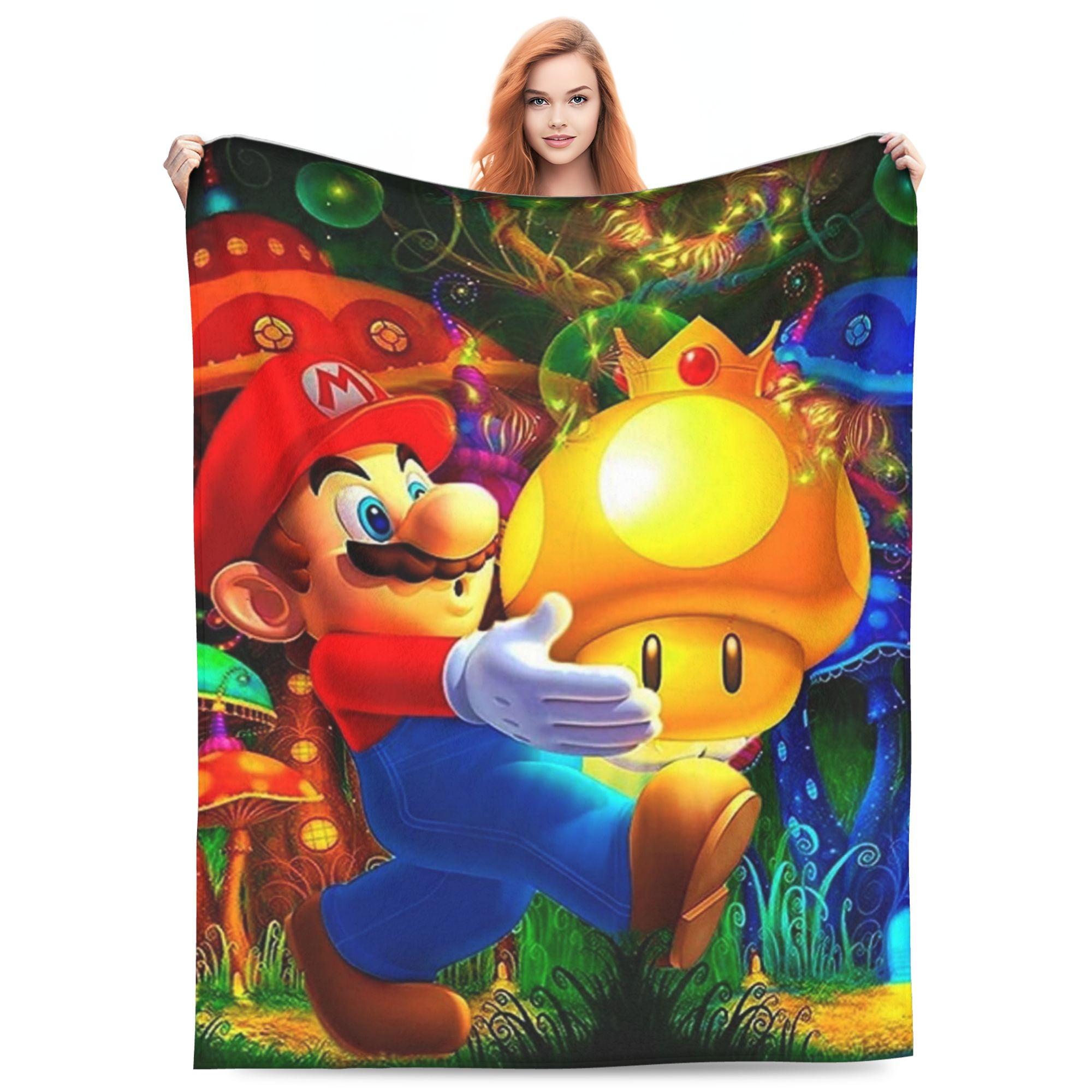 Super Mario Blanket Lightweight Throw Blanket Flannel Fleece Microfiber ...
