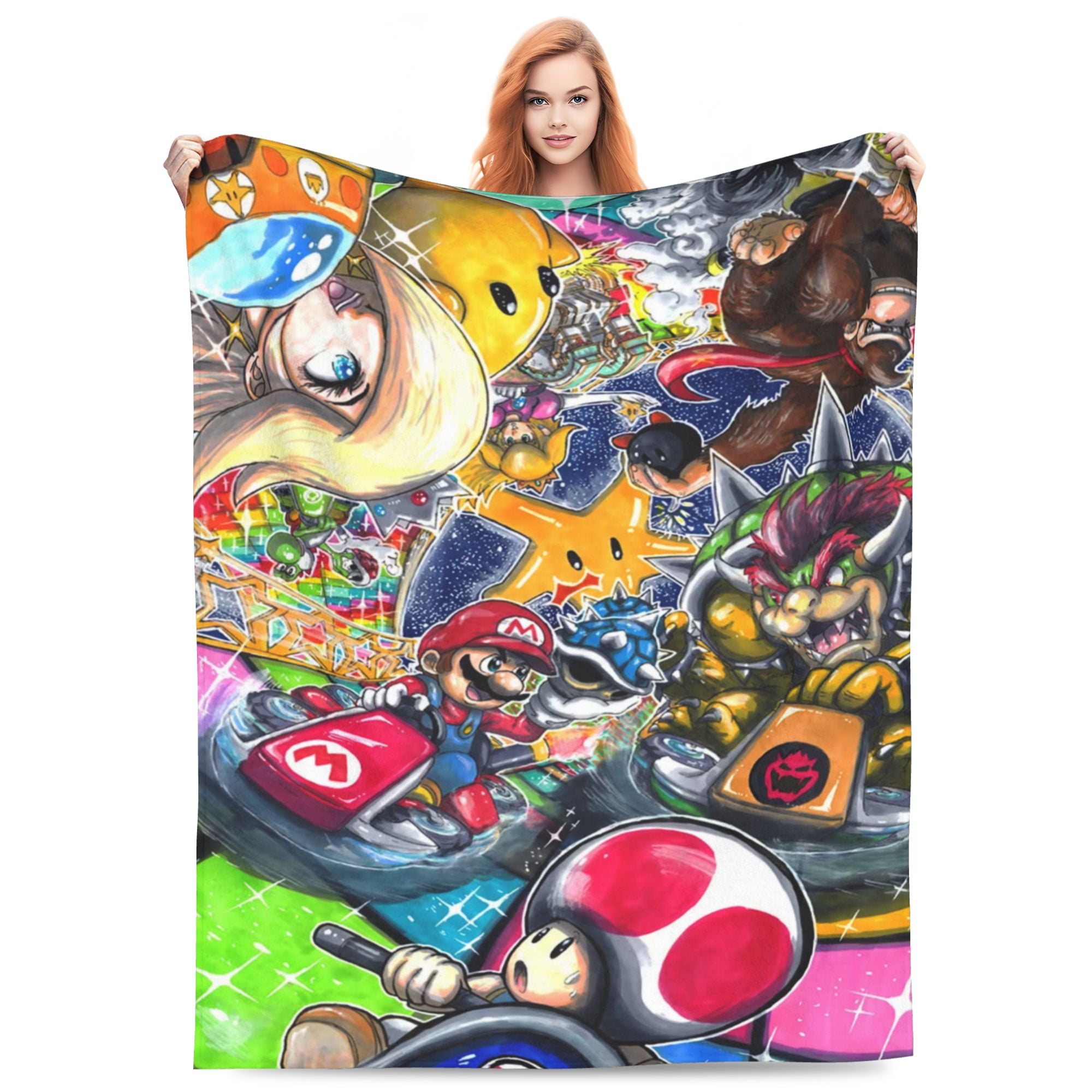 Super Mario Blanket Lightweight Throw Blanket Flannel Fleece Microfiber ...