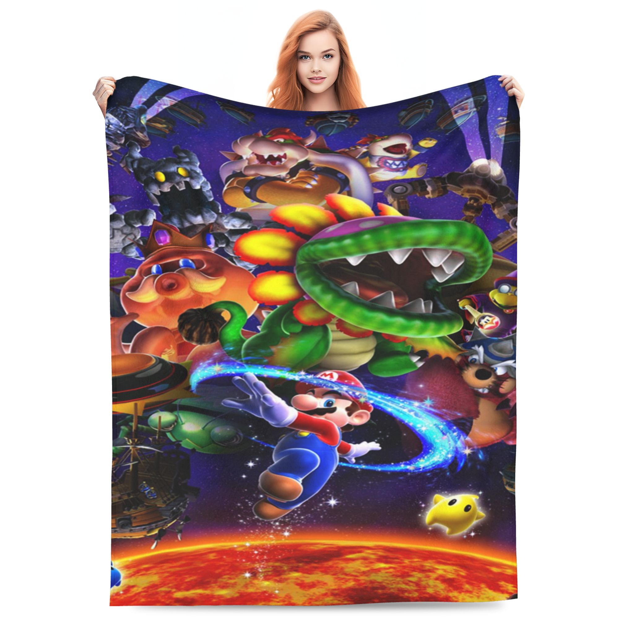 Super Mario Blanket Lightweight Throw Blanket Flannel Fleece Microfiber ...