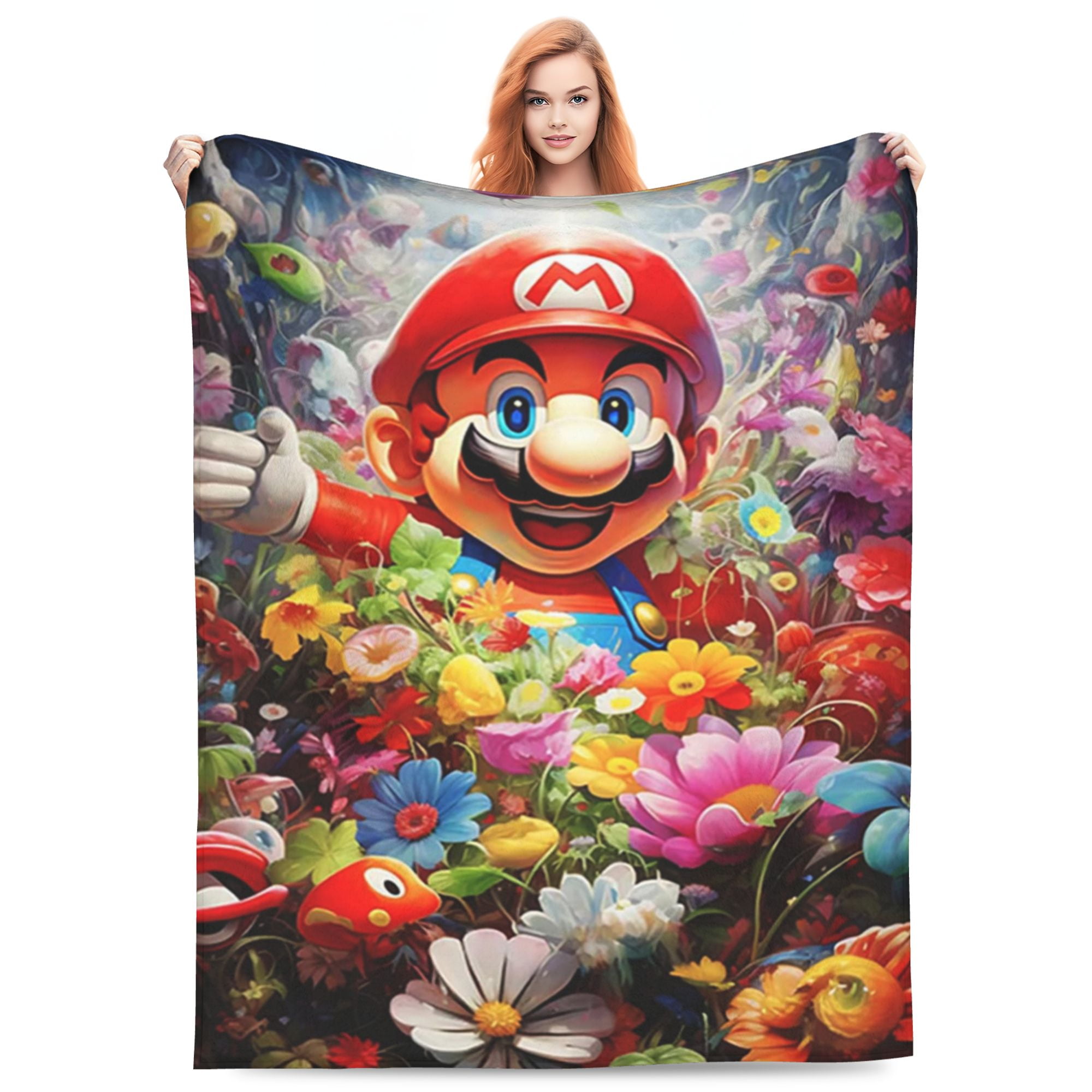 Super Mario Blanket Lightweight Throw Blanket Flannel Fleece Microfiber ...