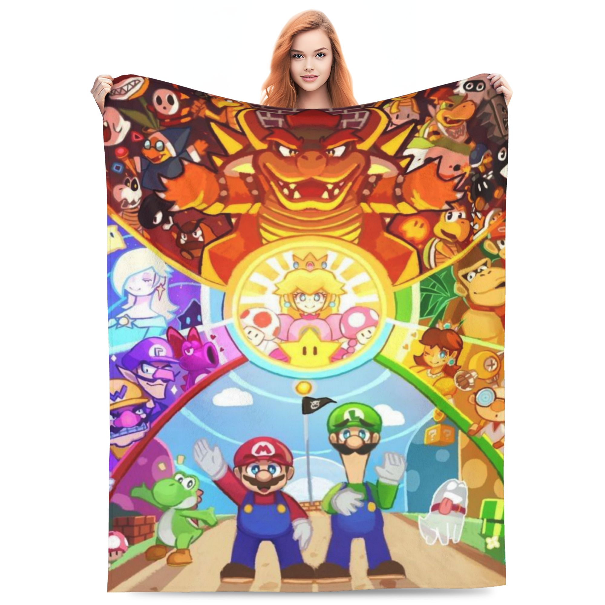 Super Mario Blanket Lightweight Throw Blanket Flannel Fleece Microfiber ...