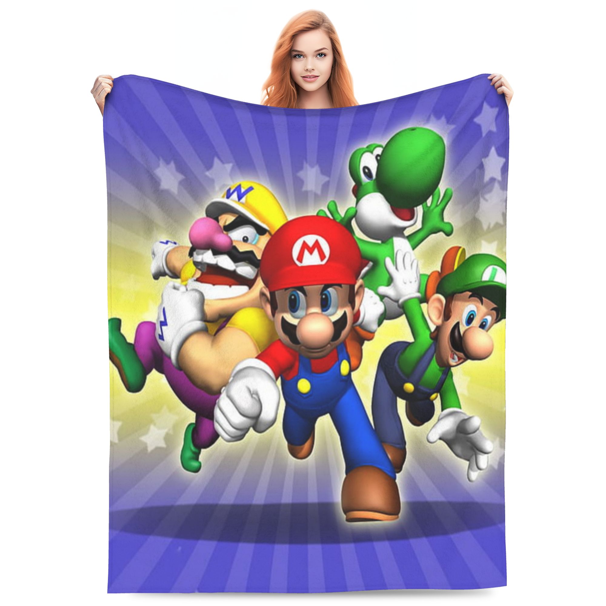 Super Mario Blanket Lightweight Throw Blanket Flannel Fleece Microfiber ...