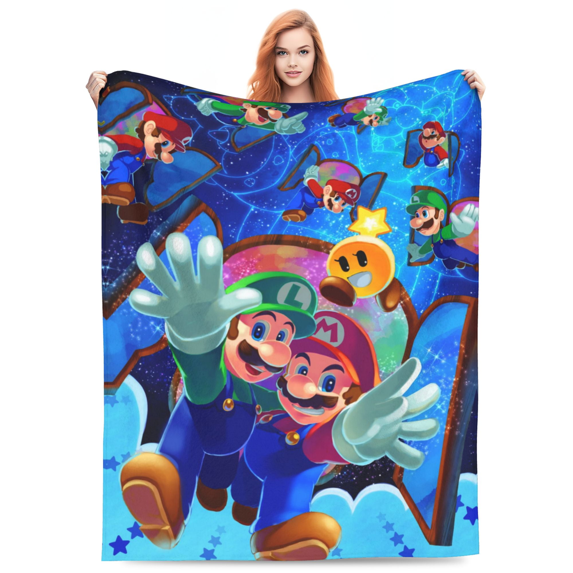 Super Mario Blanket Lightweight Throw Blanket Flannel Fleece Microfiber ...