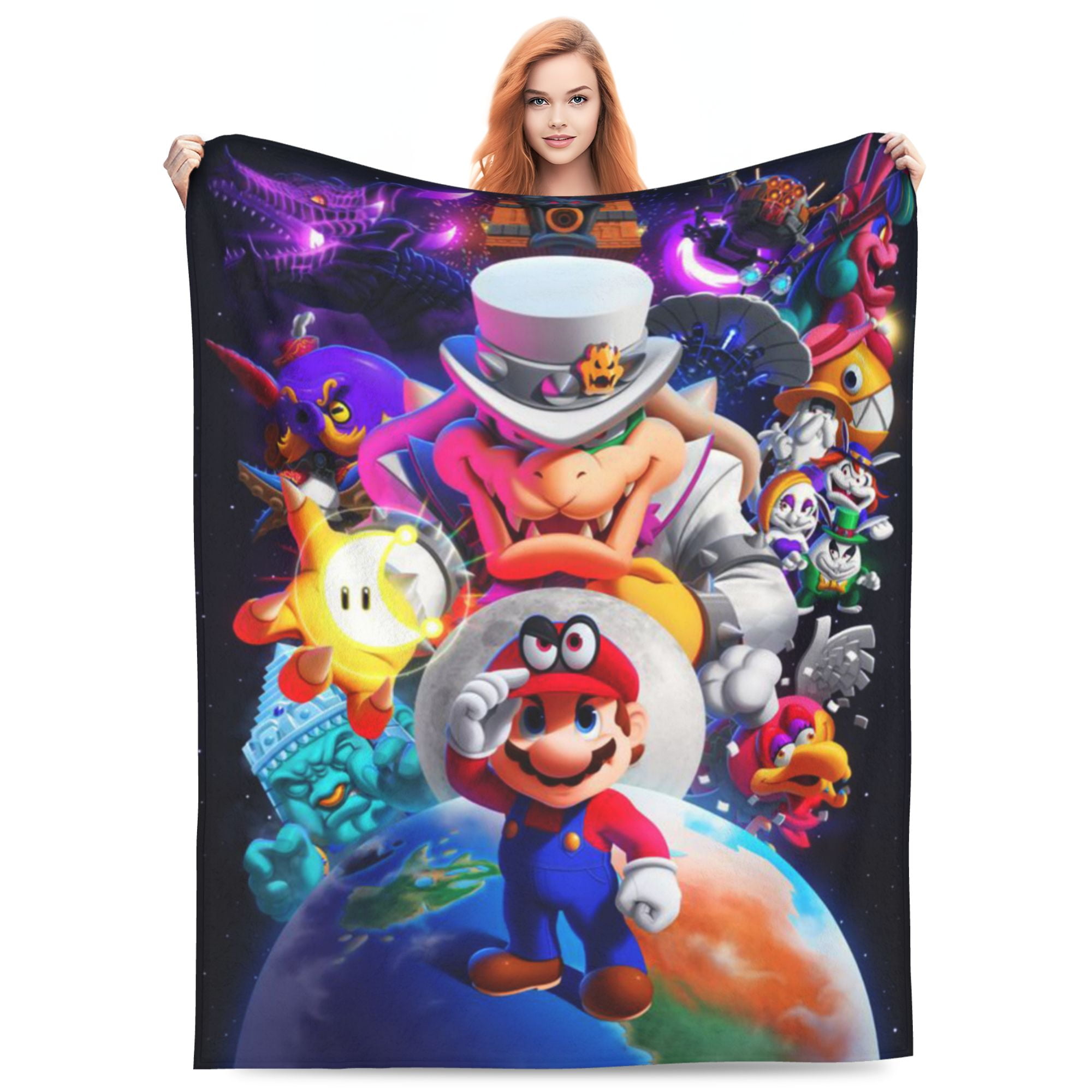 Super Mario Blanket Lightweight Throw Blanket Flannel Fleece Microfiber ...
