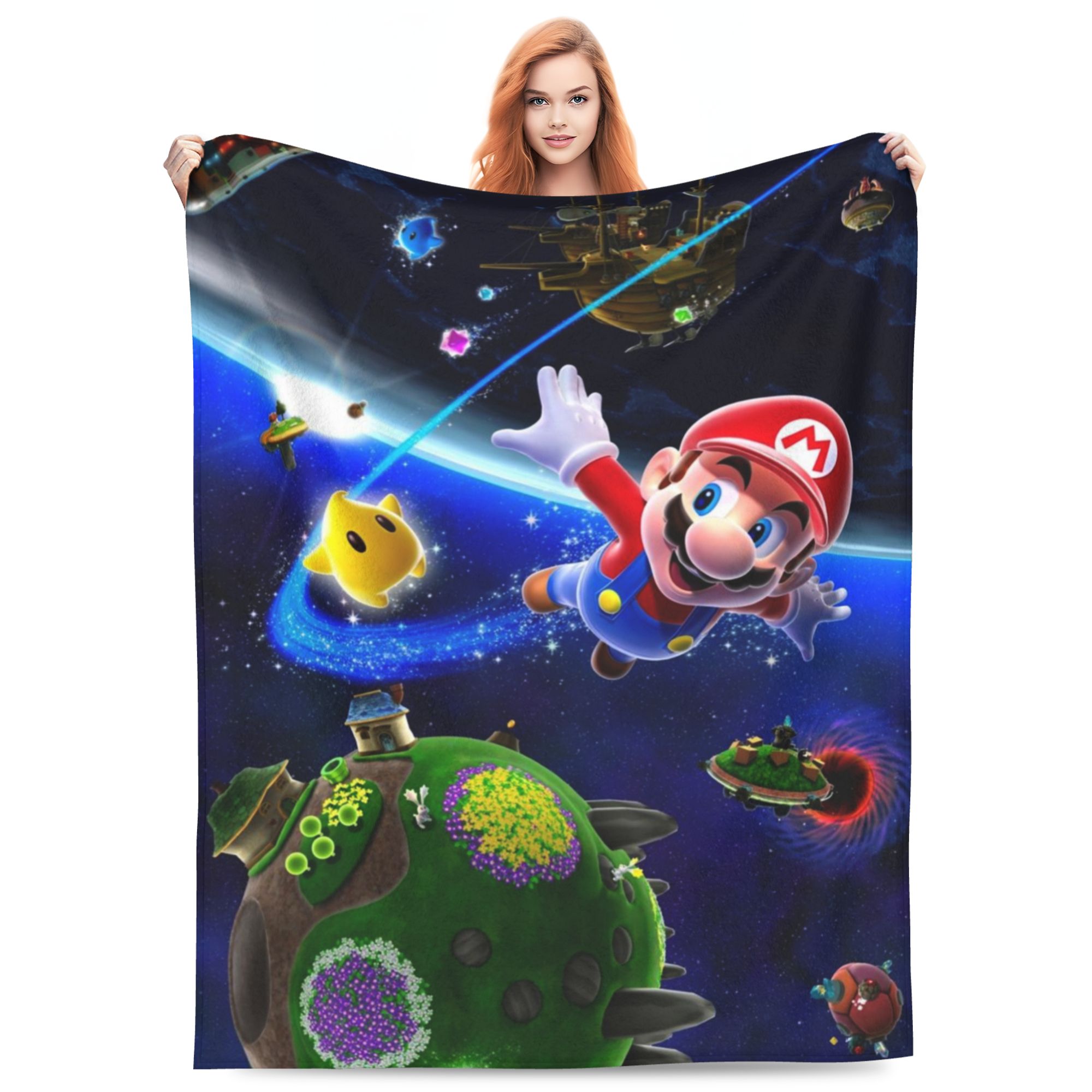 Super Mario Blanket Lightweight Throw Blanket Flannel Fleece Microfiber ...