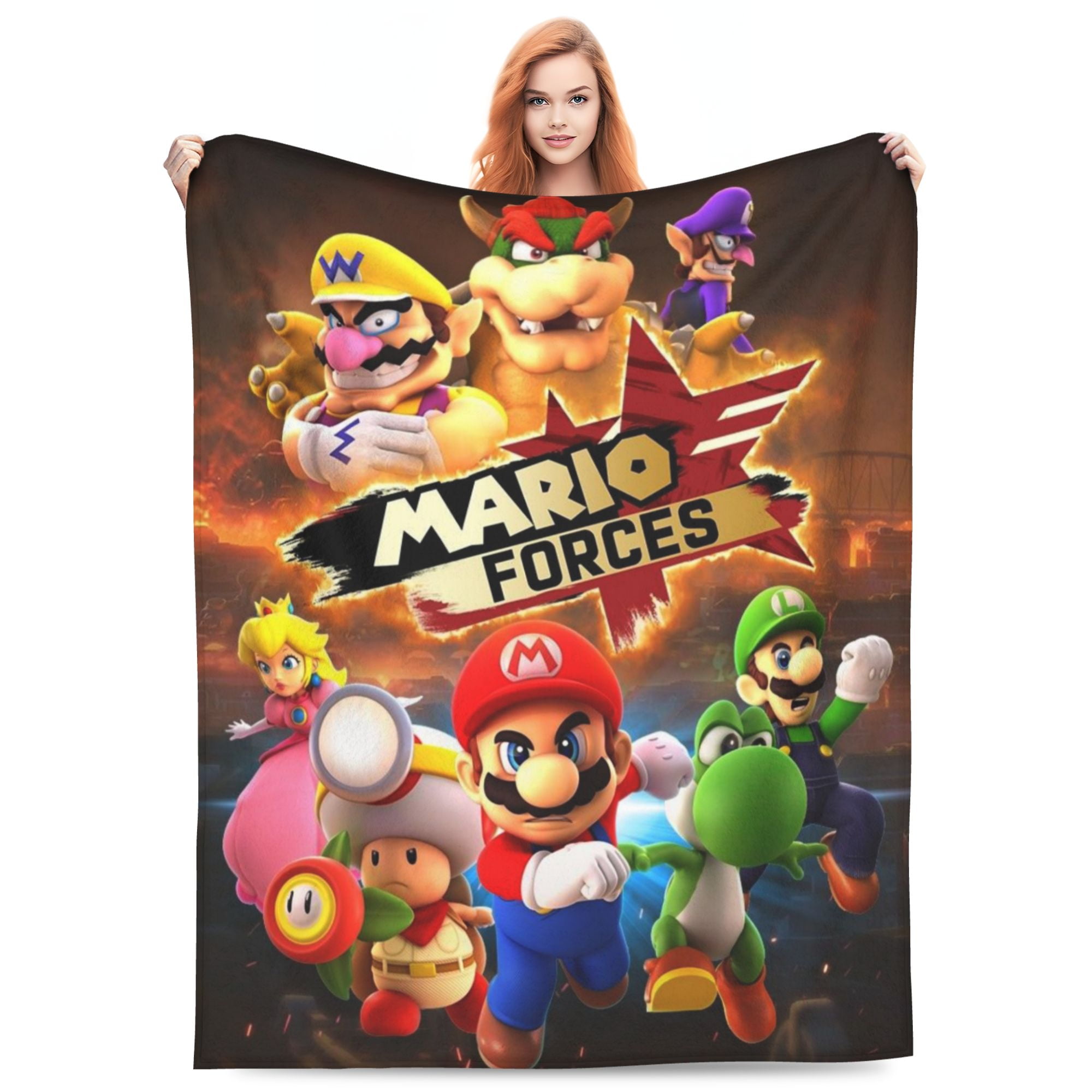 Super Mario Blanket Lightweight Throw Blanket Flannel Fleece Microfiber ...