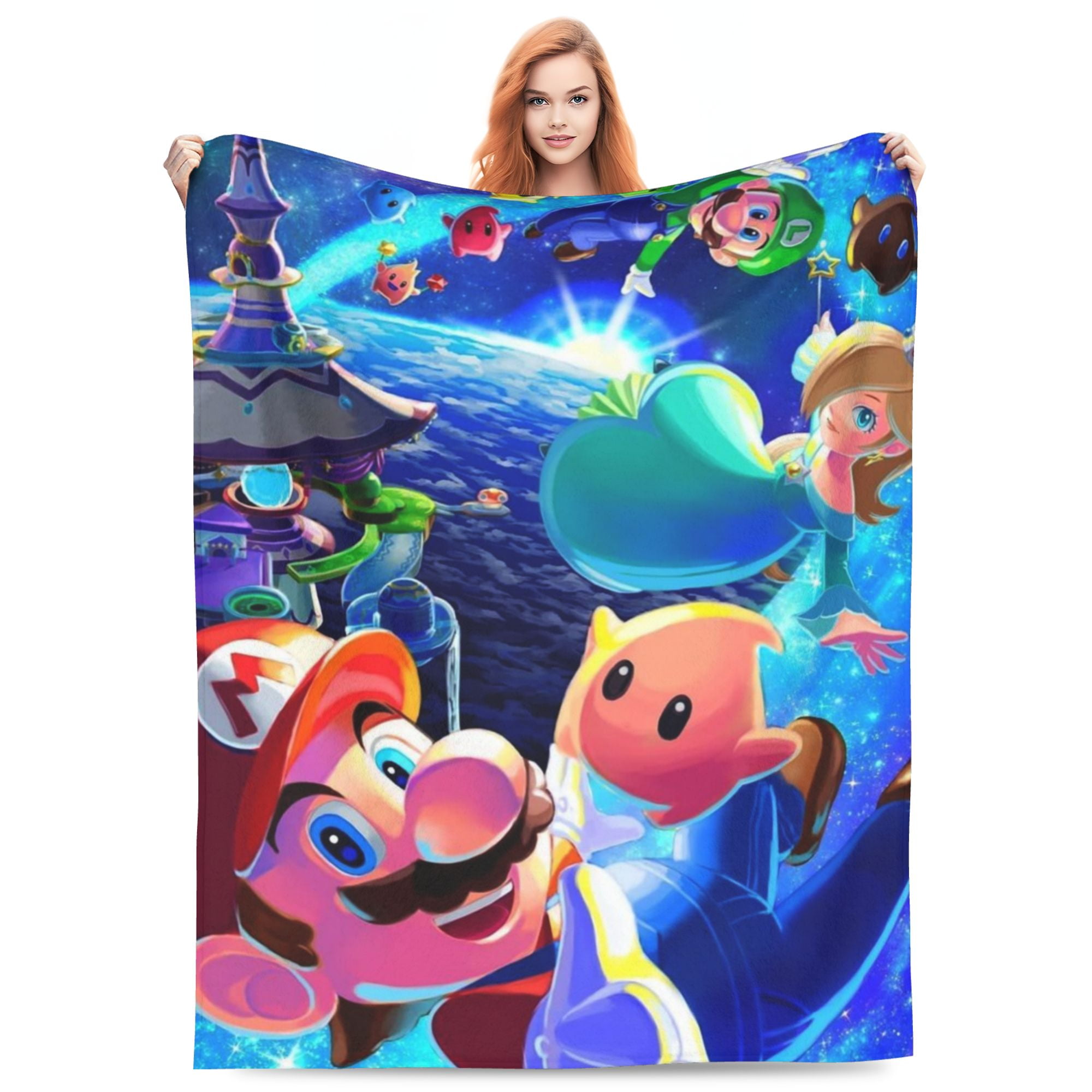 Super Mario Blanket Lightweight Throw Blanket Flannel Fleece Microfiber ...
