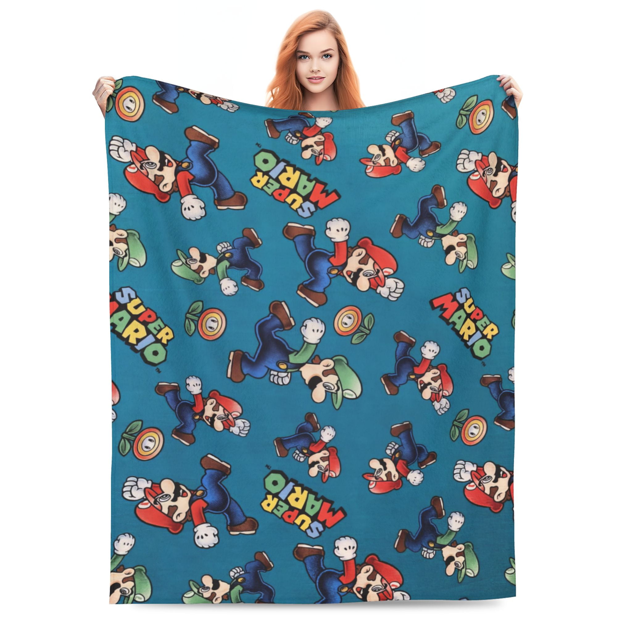 Super Mario Blanket Super Soft Flannel Blanket Throw Lightweight Sofa ...