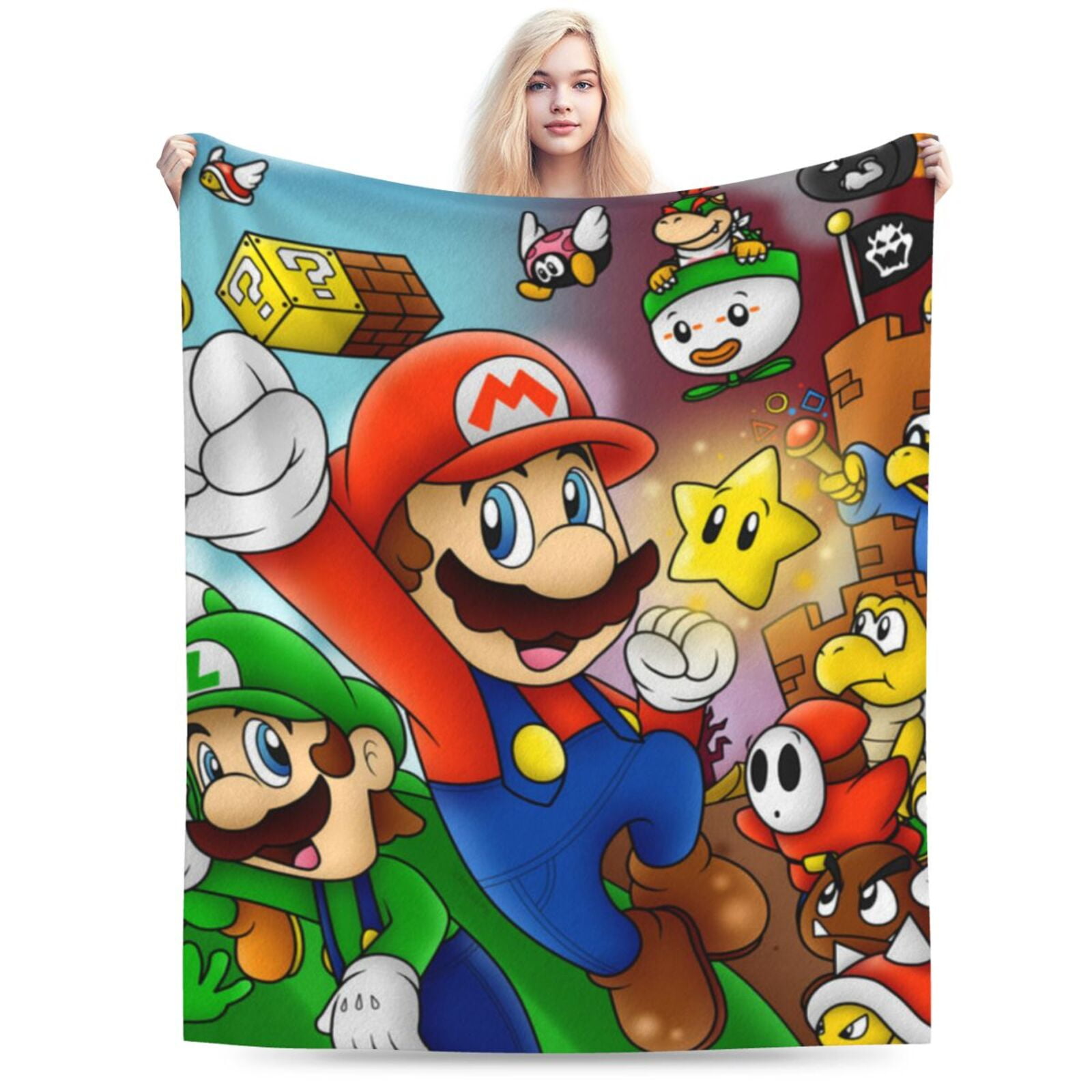 Super Mario Blanket, Super Soft Throw Blanket For Bed Sofa Couch, Cozy ...