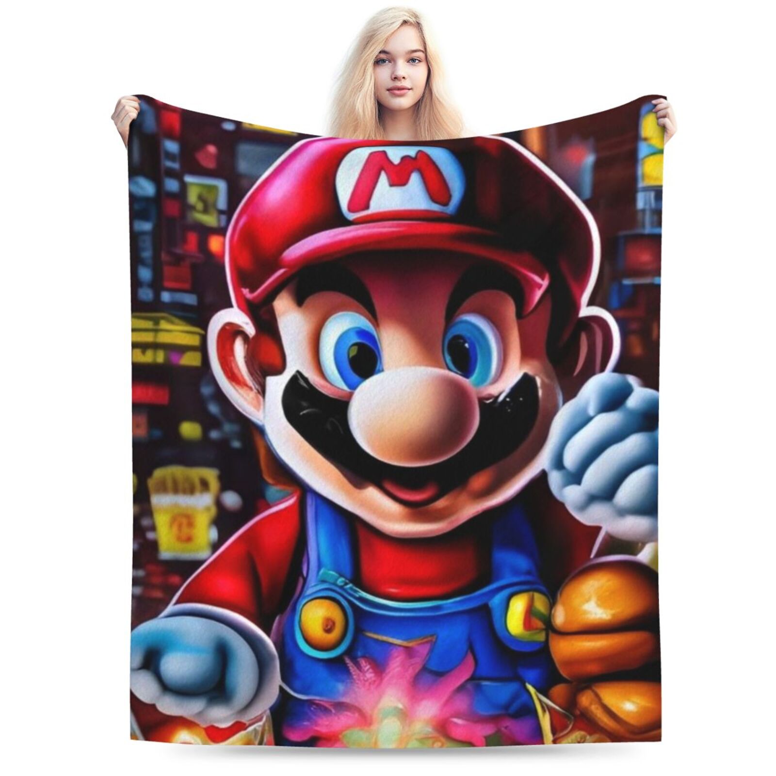 Super Mario Blanket, Super Soft Throw Blanket For Bed Sofa Couch, Cozy ...