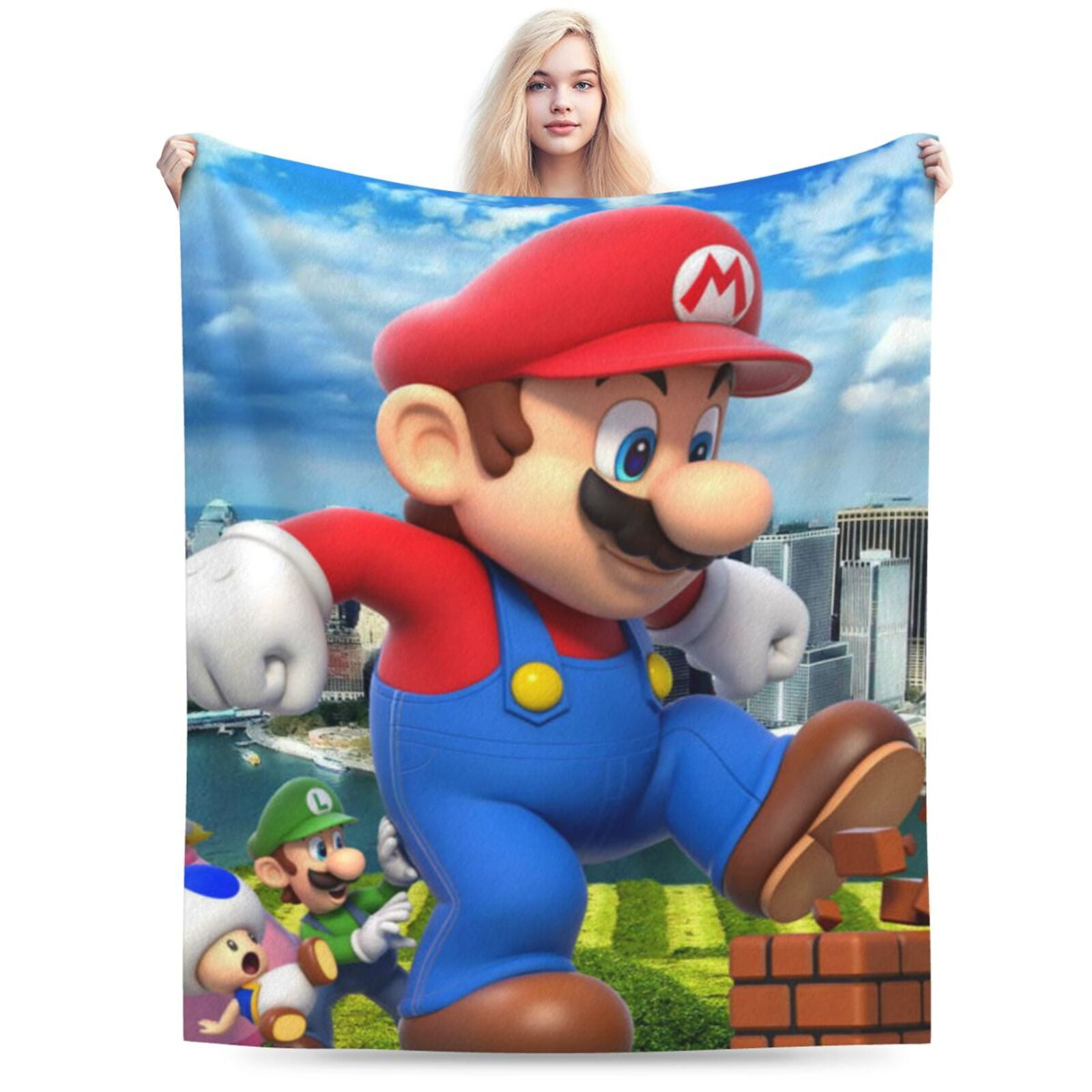 Super Mario Blanket, Super Soft Throw Blanket For Bed Sofa Couch, Cozy ...
