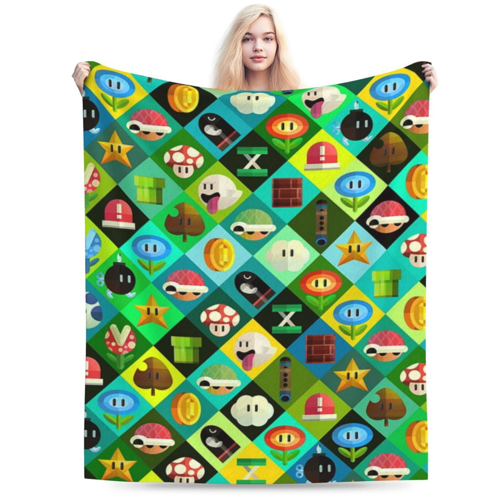 Super Mario Blanket, Super Soft Throw Blanket For Bed Sofa Couch, Cozy ...