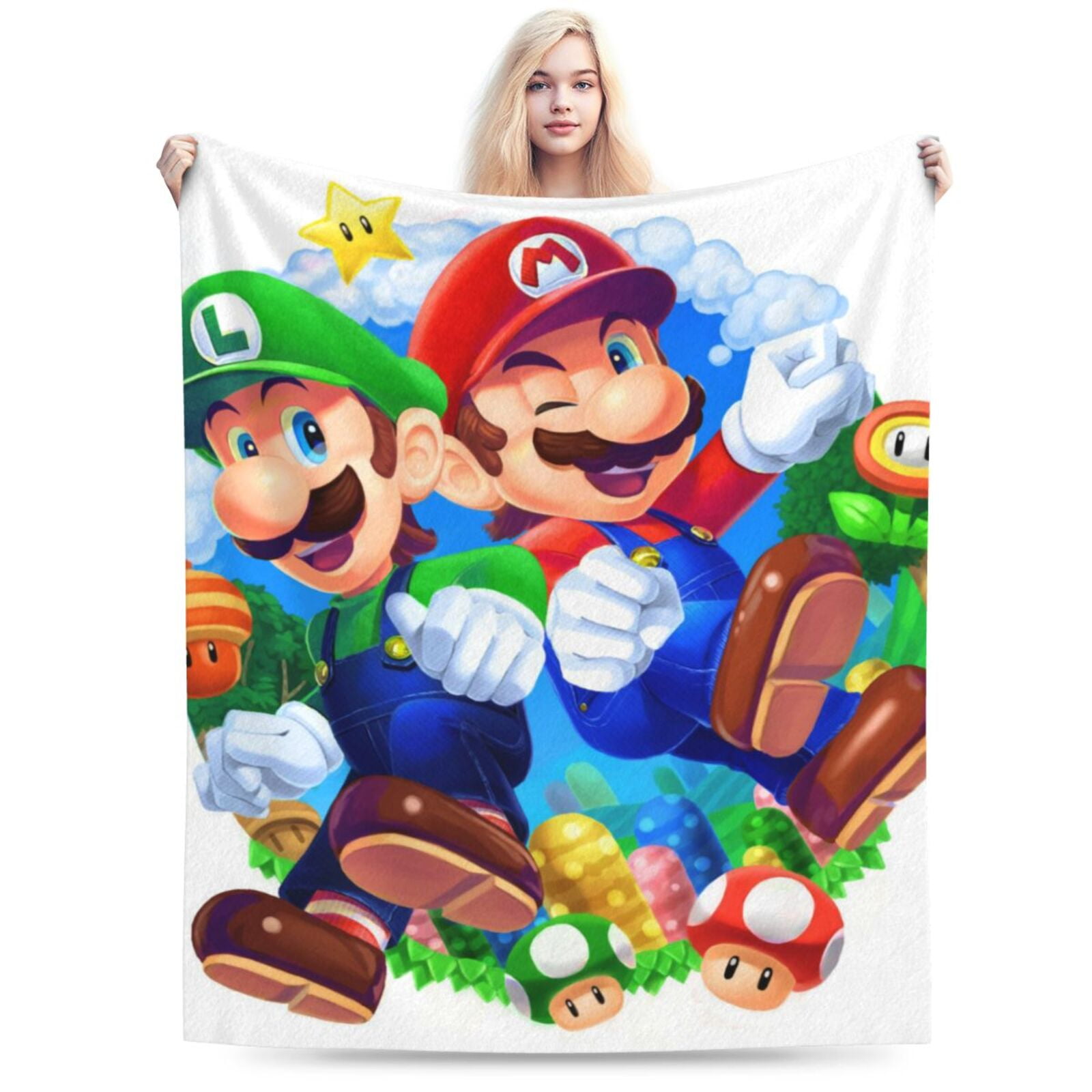 Super Mario Blanket, Super Soft Throw Blanket For Bed Sofa Couch, Cozy ...