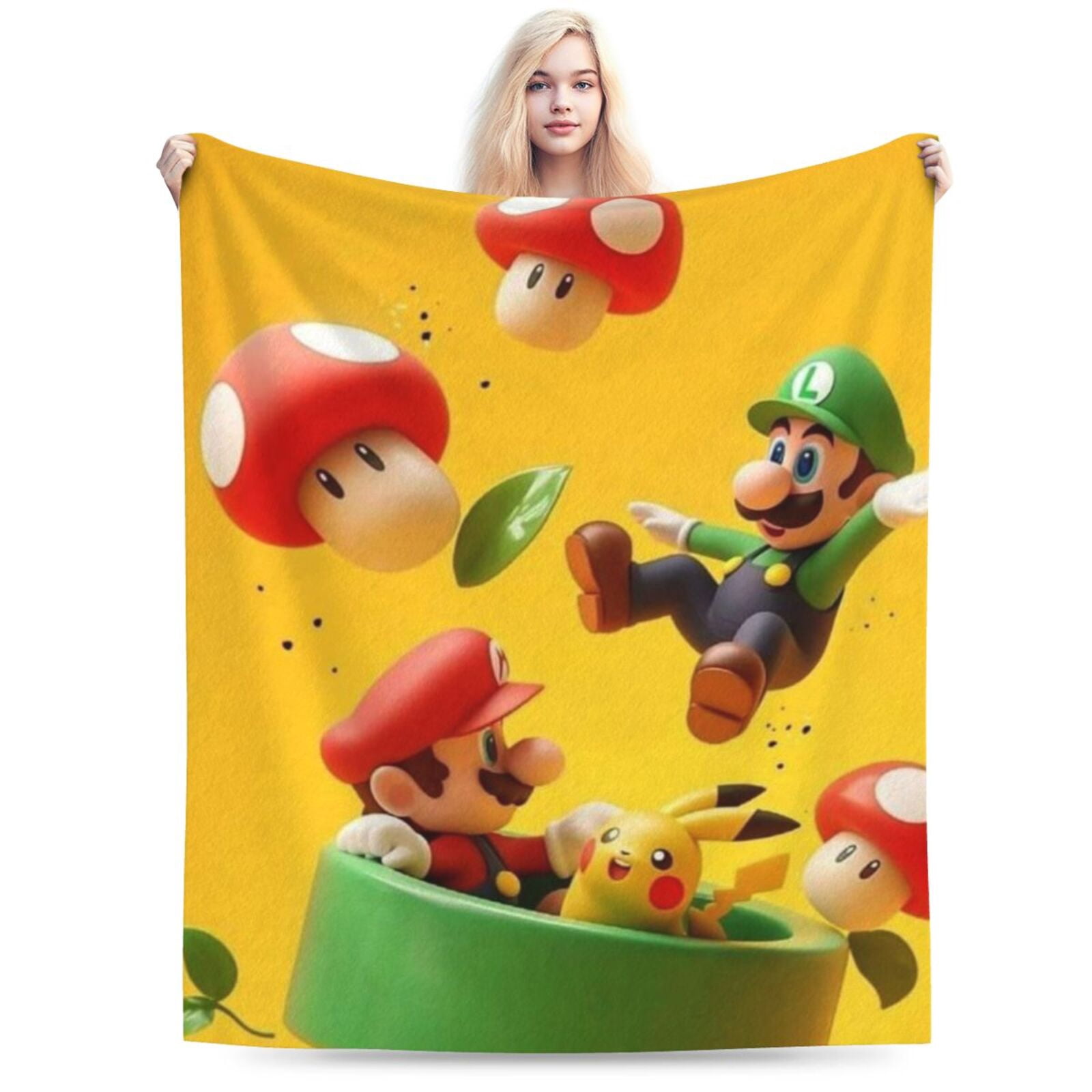 Super Mario Blanket, Super Soft Throw Blanket For Bed Sofa Couch, Cozy ...