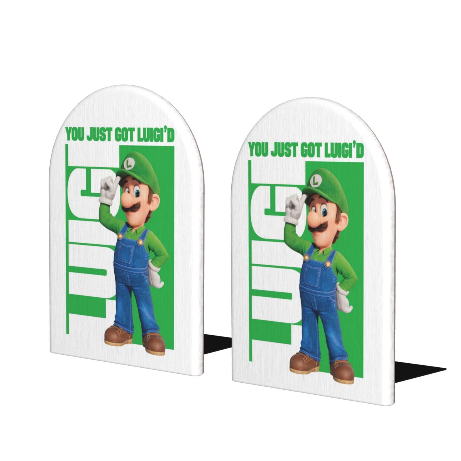 Super Mario Bookends Non-Slip Sturdy Book Holder Wood Book End For Home ...