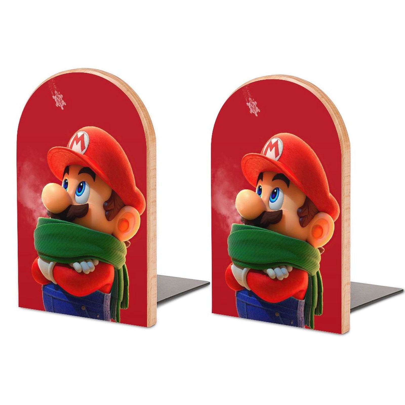 Super Mario Bookends Wood Book Divider Decorative Shelves Non-Skid Book ...