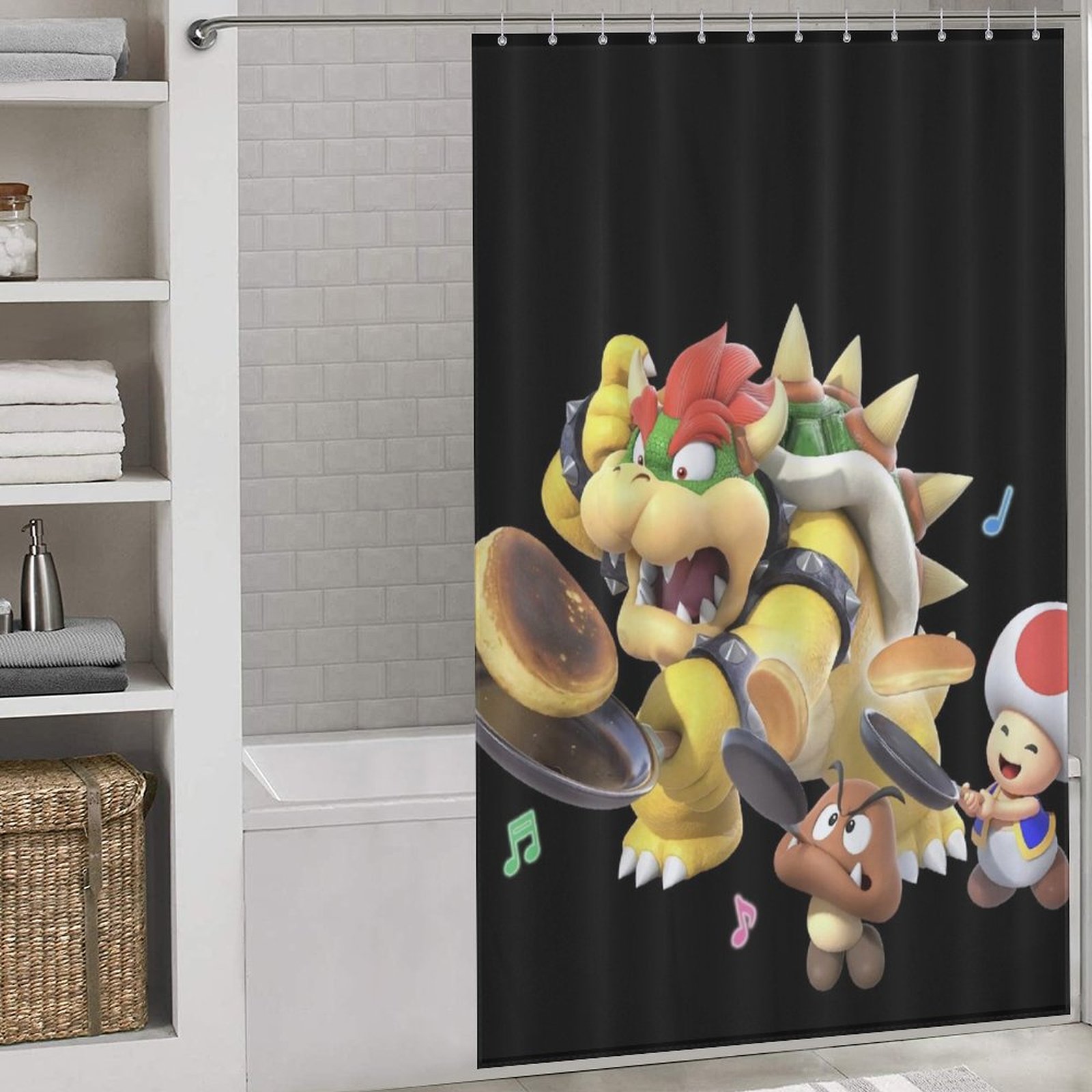 Super-Mario Bowser Goomba Shower Curtains for Bathroom,Shower Curtain ...