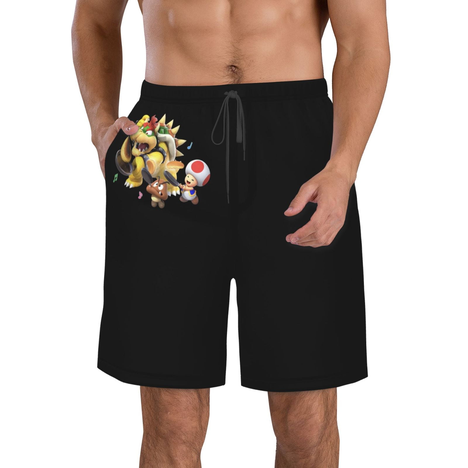 Super Mario Bowser Goomba Summer Beach Sign Mens Swim Trunks Quick Dry ...