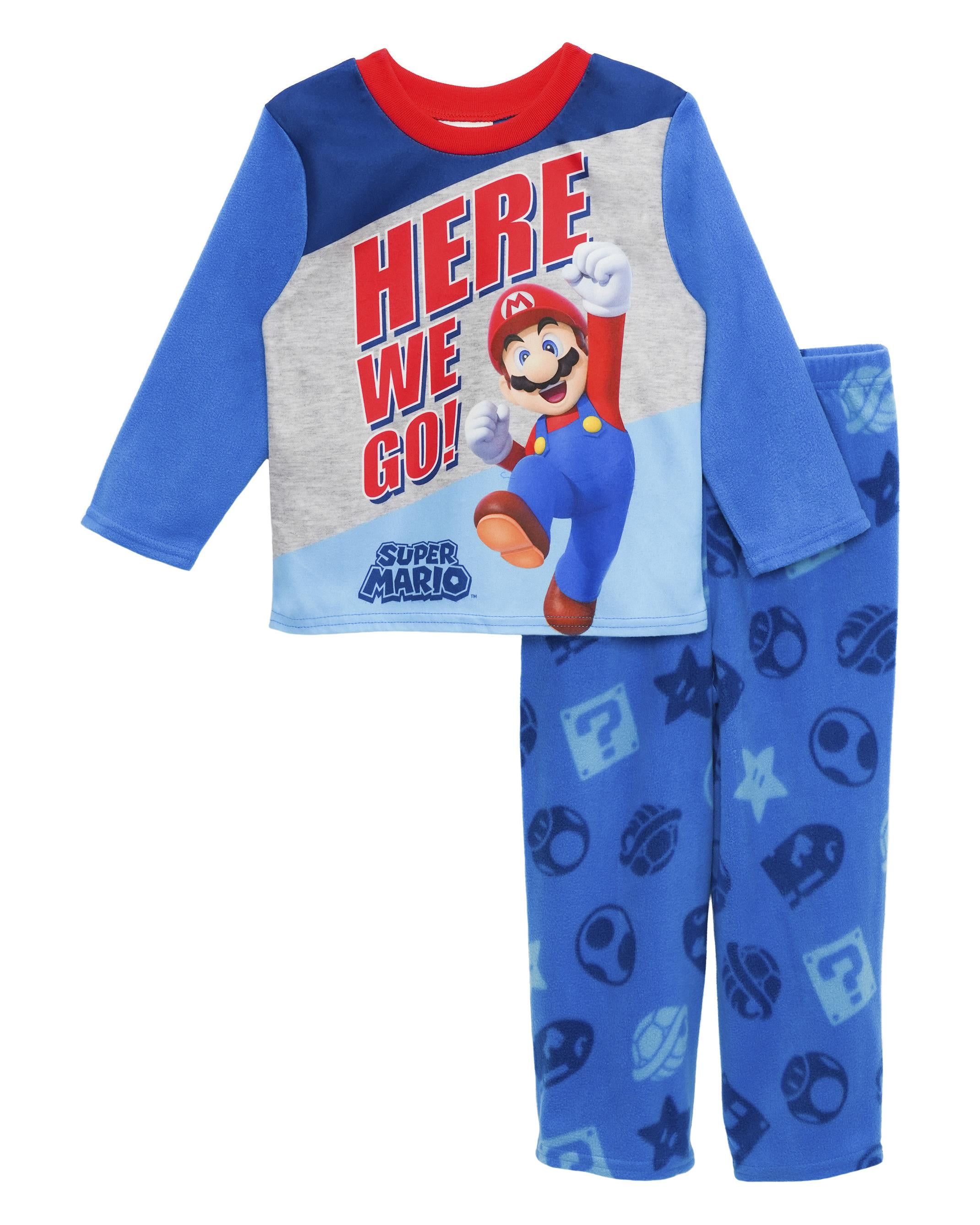 Super Mario Boys 2 Piece Fleece Pajama Set, Here We Go, Size: 8, Super ...
