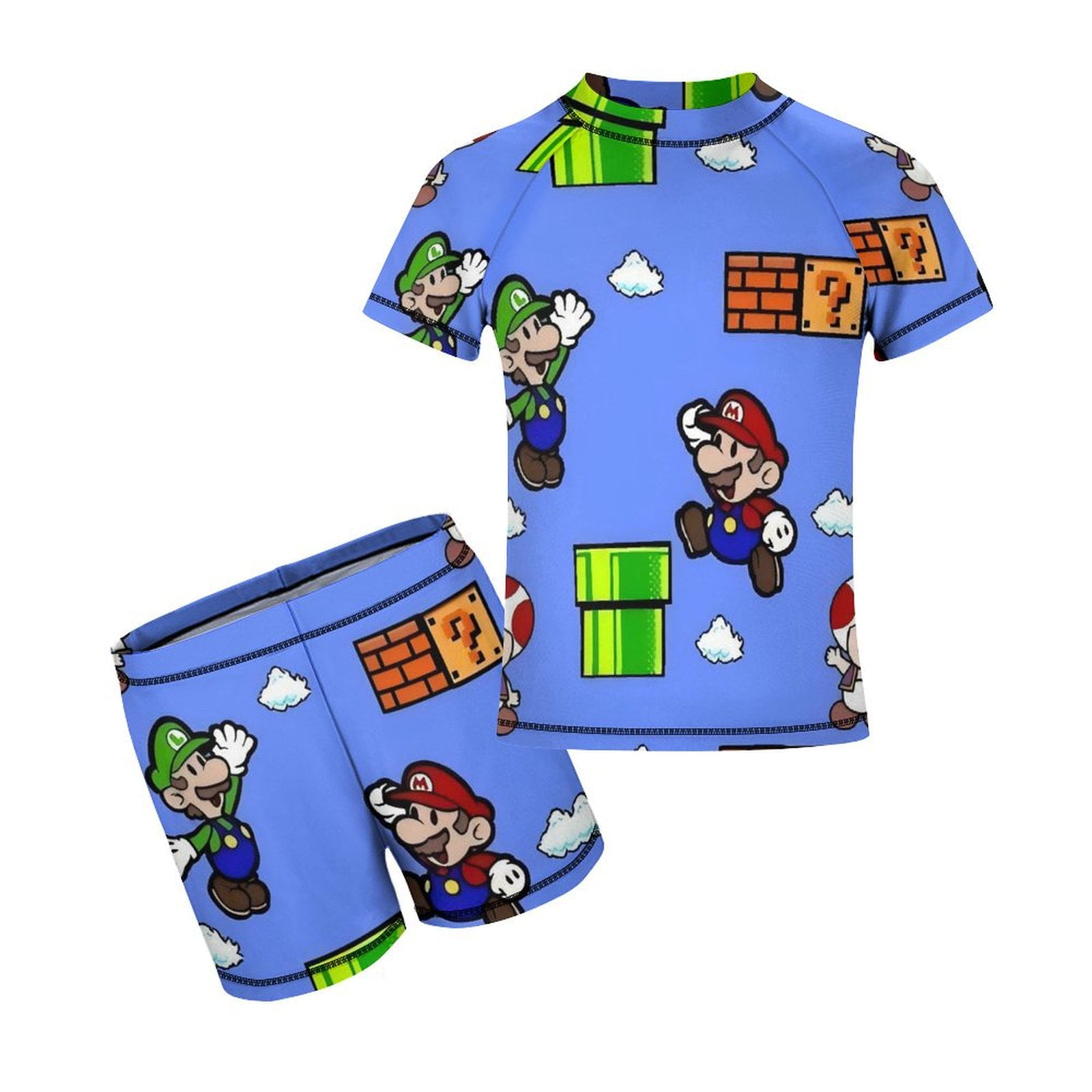 Super Mario Boys 2 piece swimsuit set short sleeve 10-12Y（150cm ...