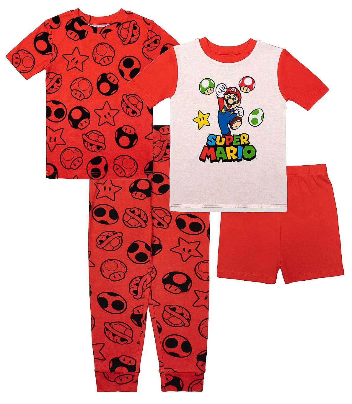 Super Mario Boys' 4-Piece Cotton Pajama Set - Walmart.com