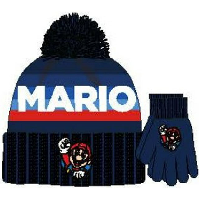 Super Mario Boys Beanie Hat and Glove Set, OSFM - Walmart.com