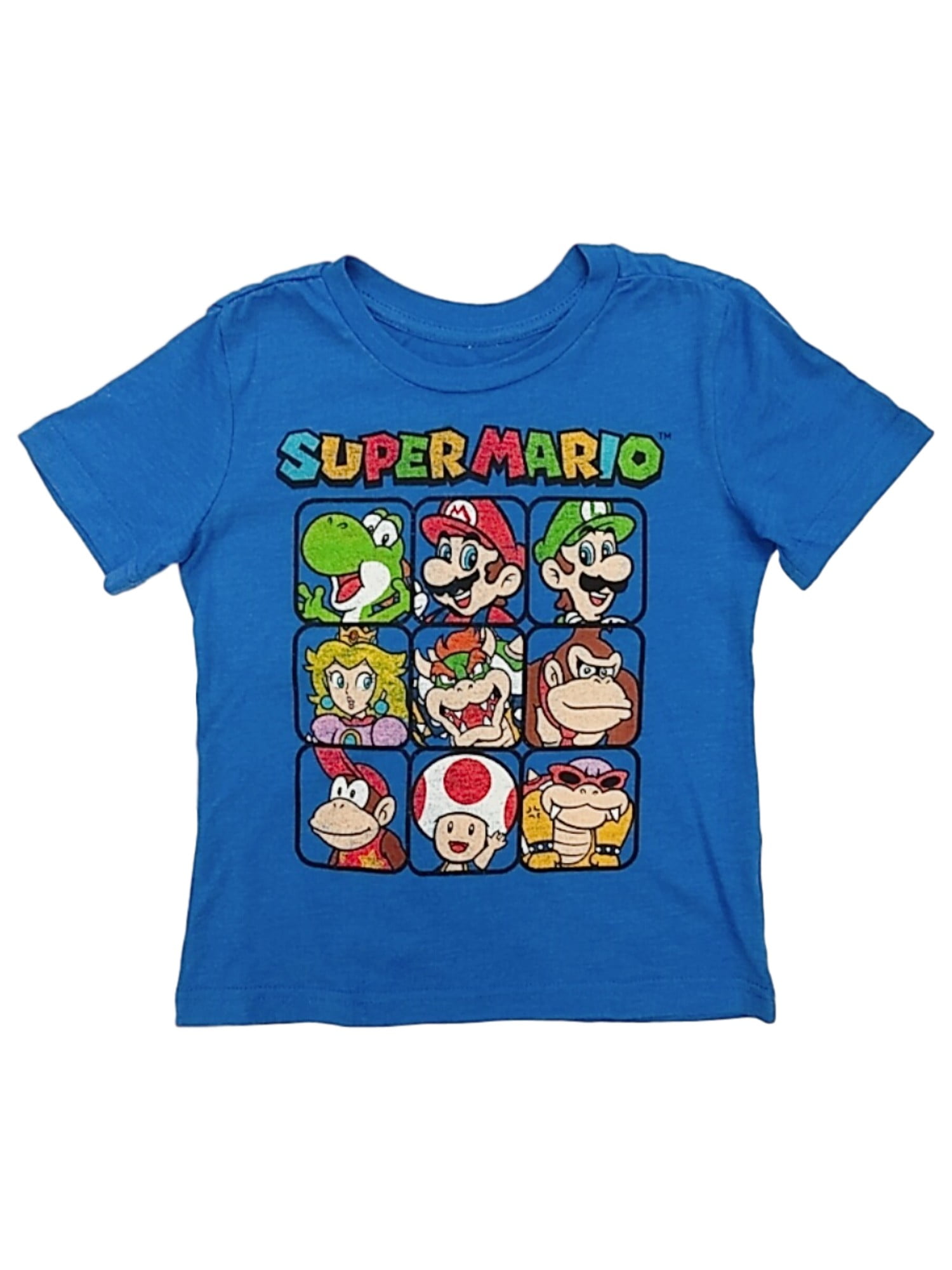 Super Mario Boys Blue Mario Donkey Kong Bowser T-Shirt Yoshi Tee Shirt ...