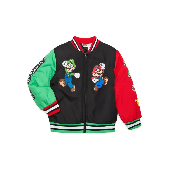 Super Mario Boys’ Graphic Bomber Jacket, Size 4-18 - Walmart.com