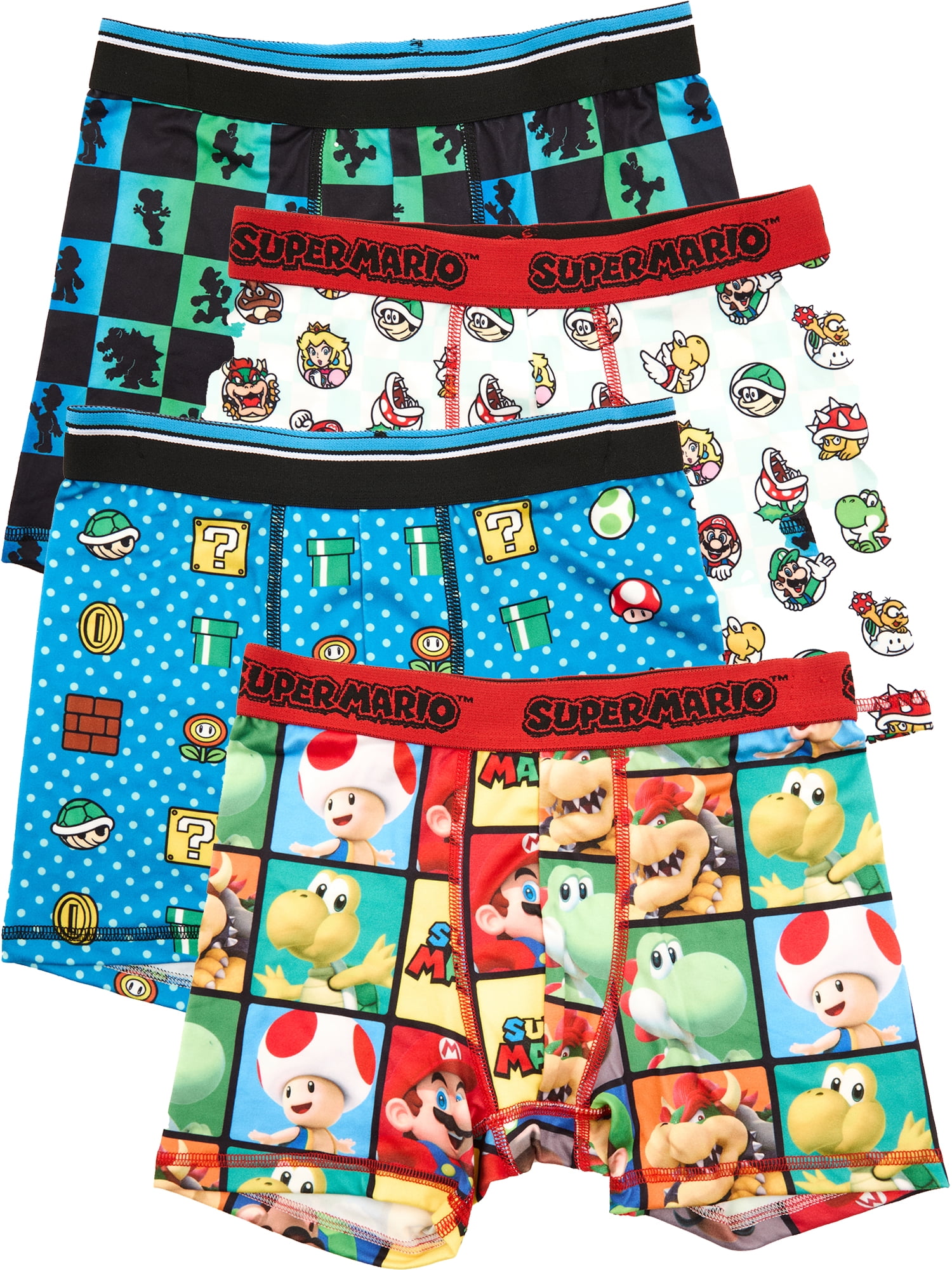 Super Mario Boys Boxer Brief Underwear, 4-Pack, Sizes XS-XL - Walmart.com