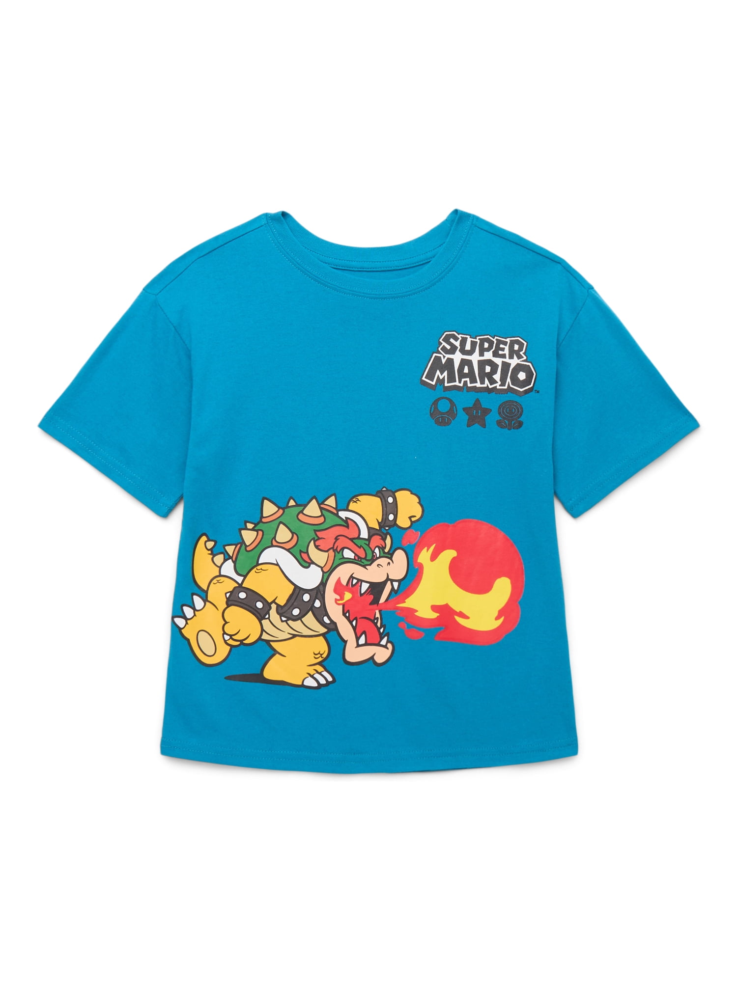 Super Mario Boys' Front Back Graphic Tee with Short Sleeves, Sizes 4-20 ...