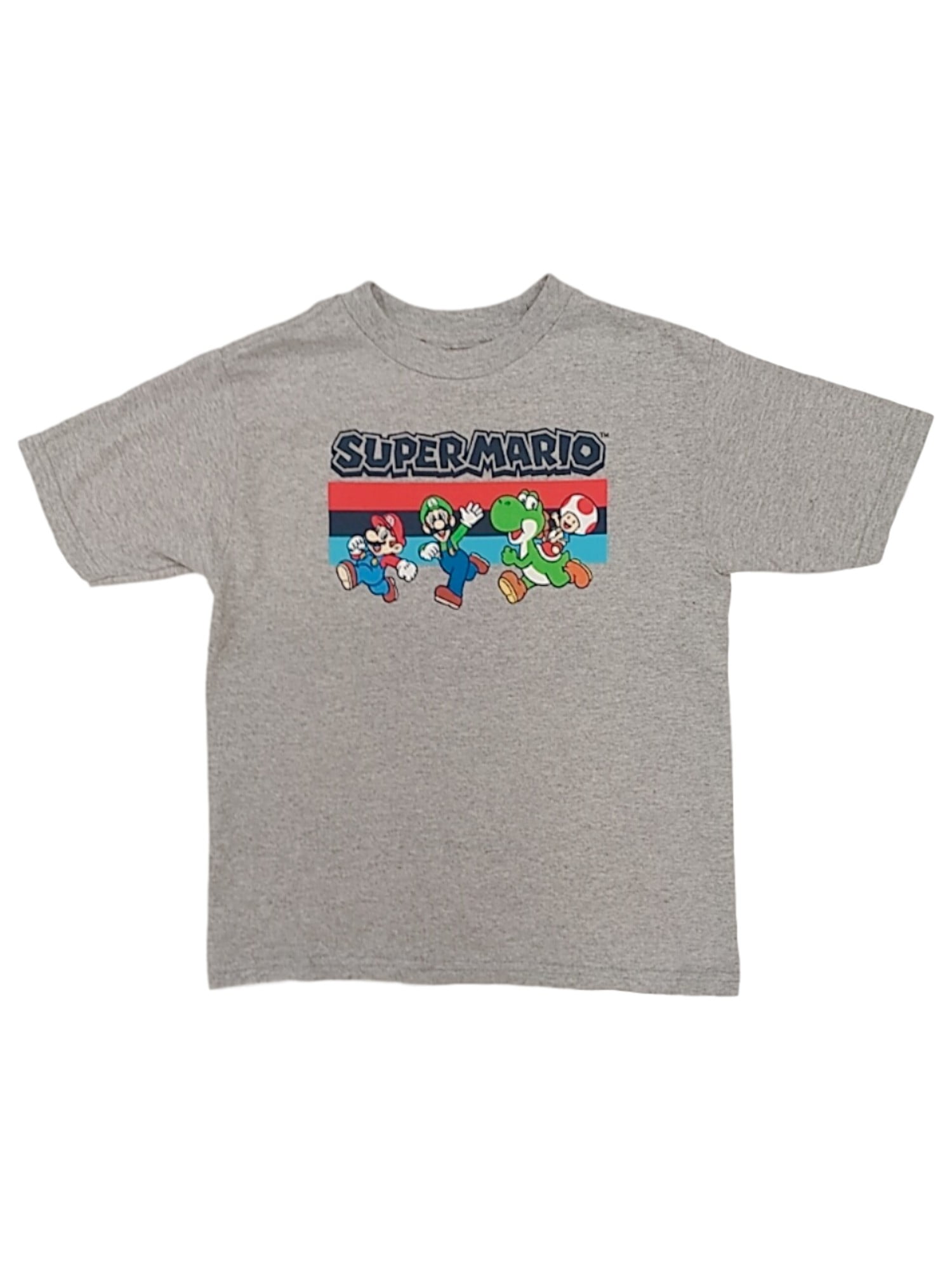 Super Mario Boys Gray Luigi Toad & Yoshi Nintendo T-Shirt Mario Tee ...