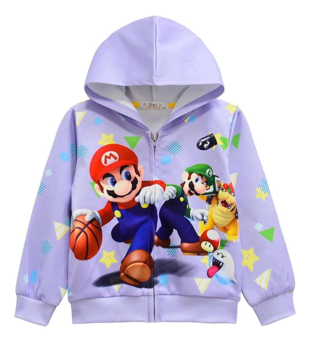 Super Mario Boys Hoodie Luigi Kids Hooded Sweatshirts Zip Up Jackets ...