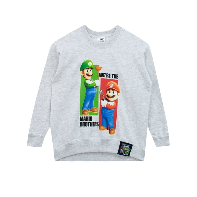 Super Mario Boys Mario and Luigi Sweater Grey Sizes 4-14 - Walmart.com