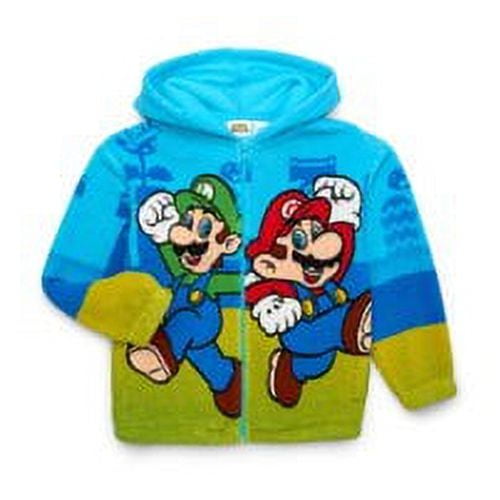 Super Mario Boys Plush Zip-Up Hooded Jacket, Sizes 4-12 - Walmart.com
