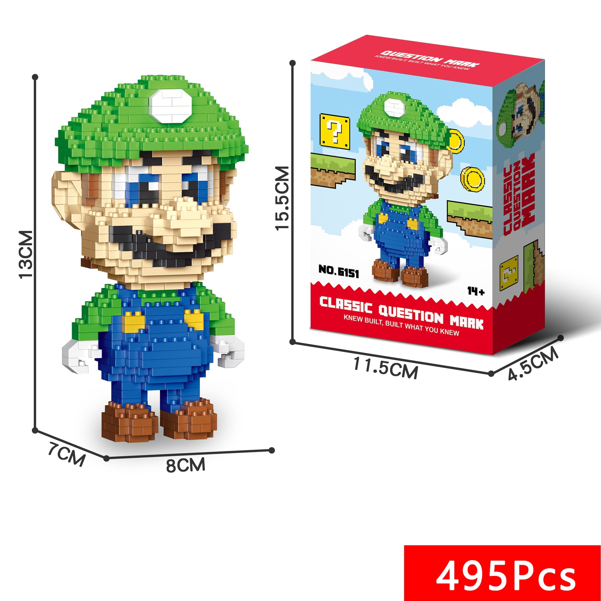 Super Mario Bro Building Blocks Lega Mario Luigi Figure Yoshi Building ...