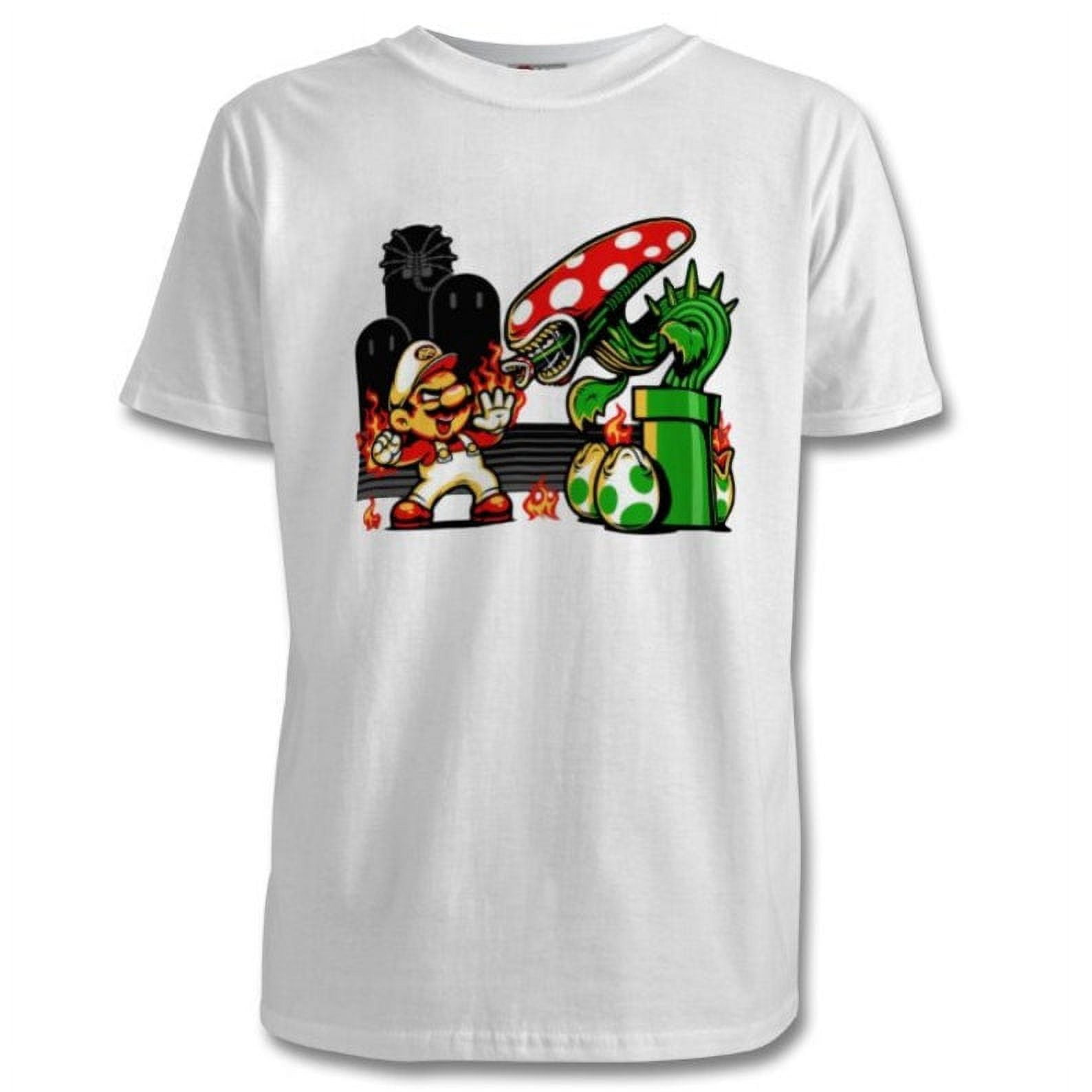 Super Mario Bro's & Alien - Mario Vs Alien T-Shirt - Walmart.com